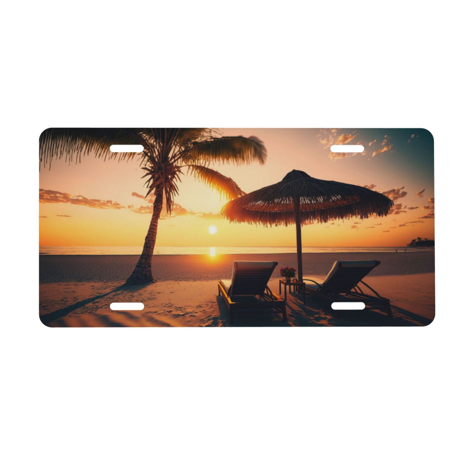 Easygdp Hawaiian Sunset Beach License Plate Car Front License Plate Car ...