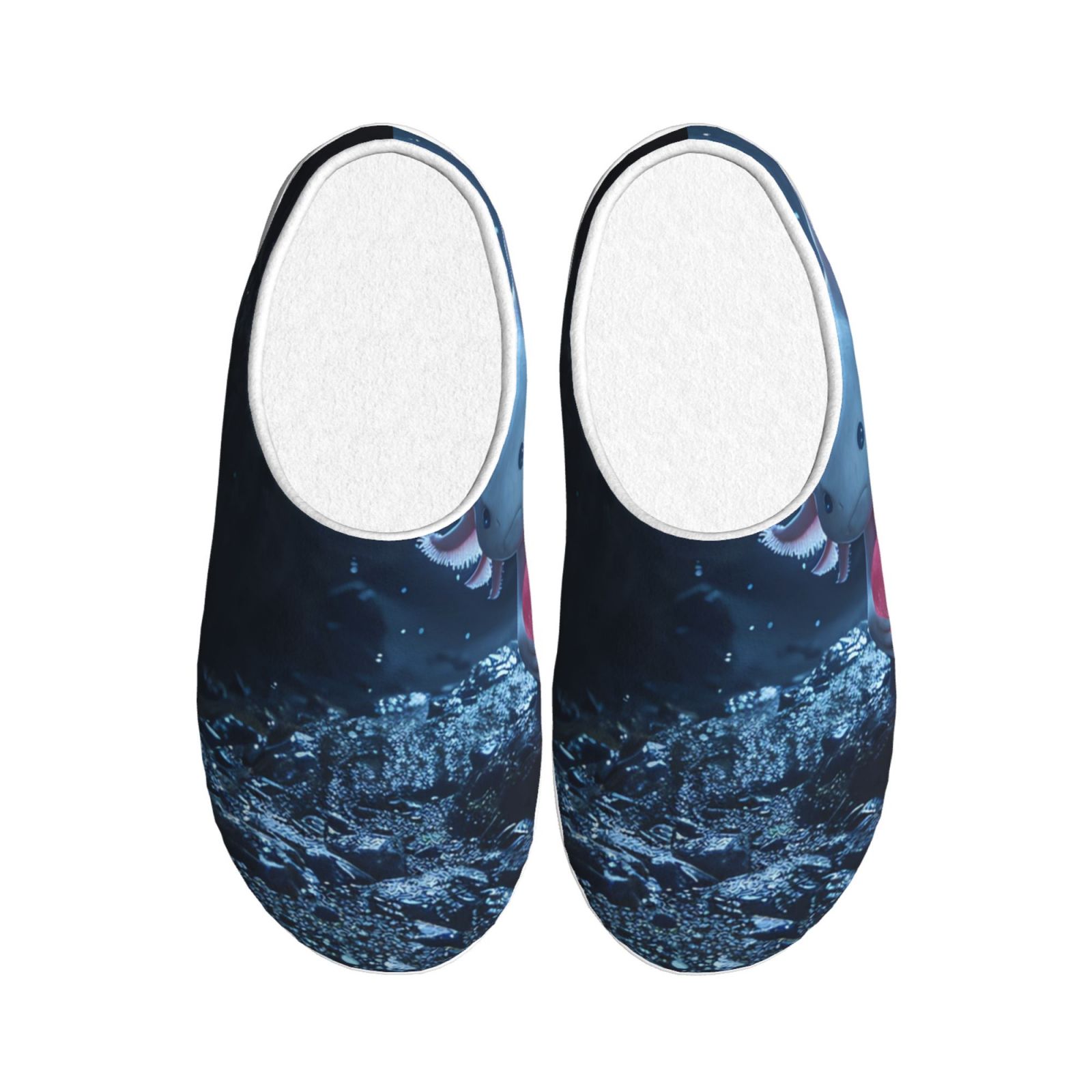 Easygdp Heart Axolotl Slippers for Women Mens Winter Warm Home Slippers ...