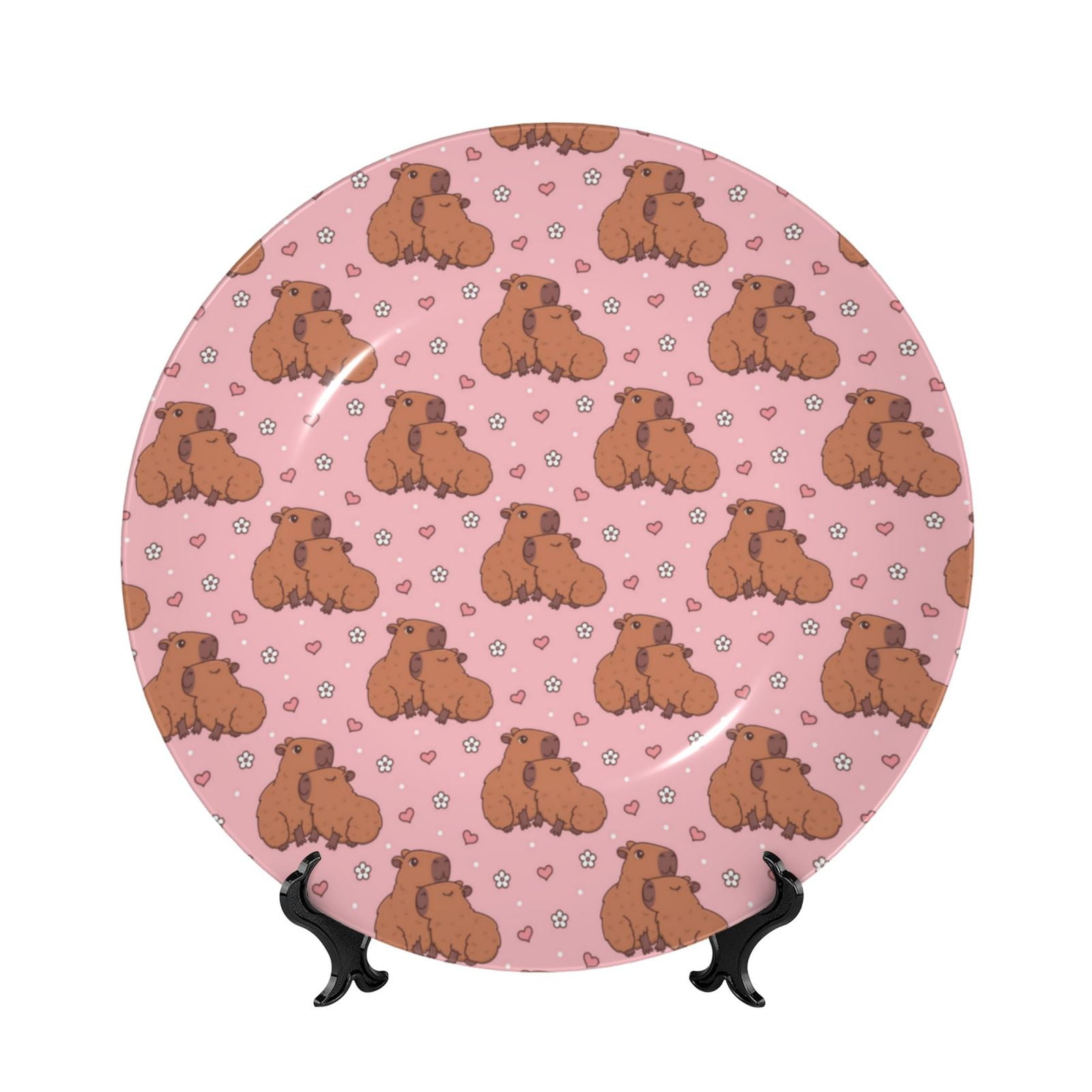 Easygdp Heart Capybara Bone China Decorative Plate Ceramic Dinner ...