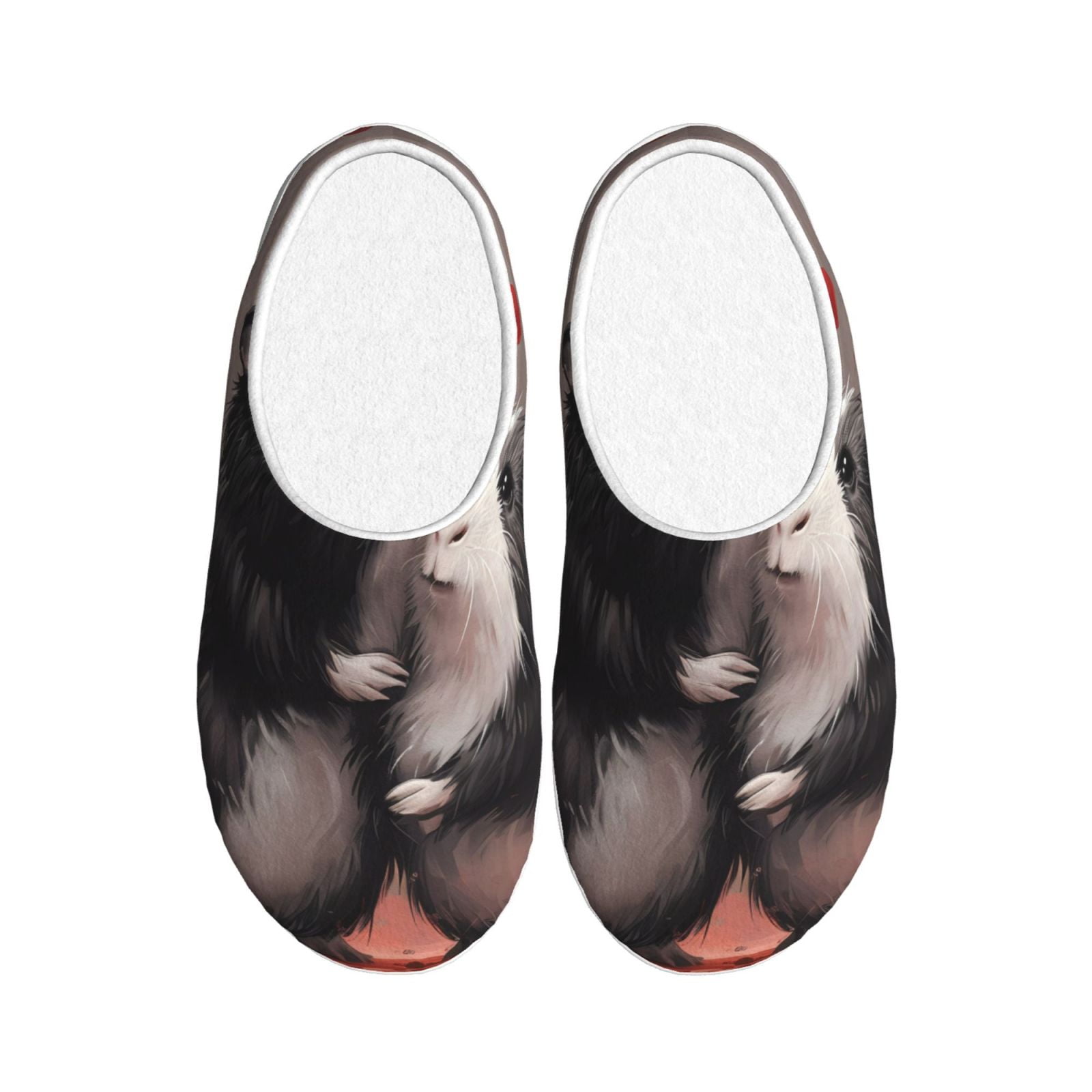 Easygdp Heart Guinea Pig Couple Slippers for Women Mens Winter Warm ...