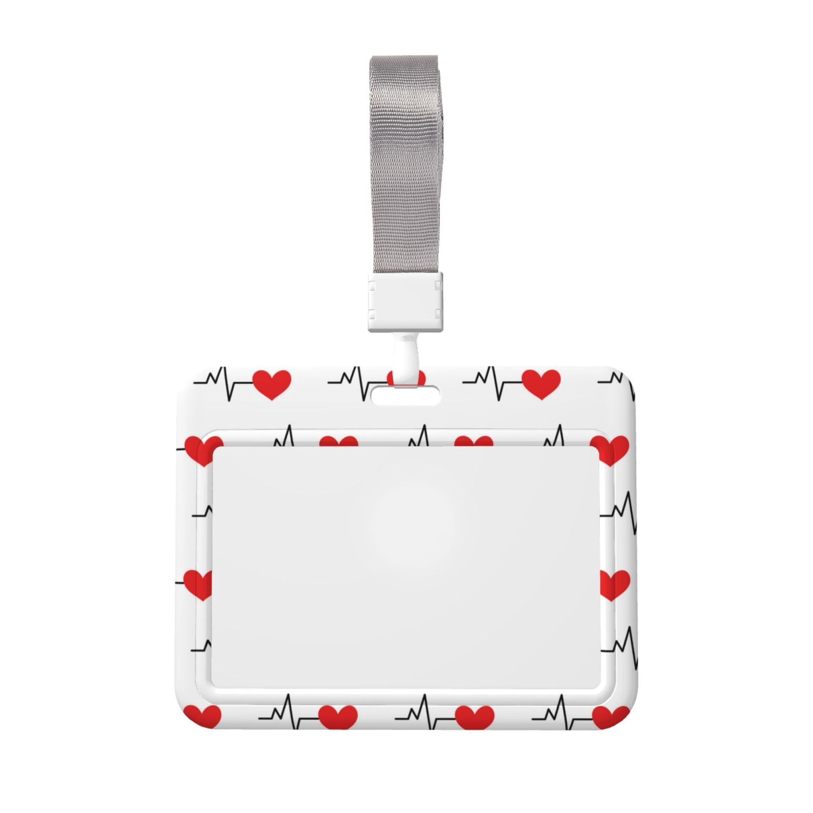Easygdp Heartbeat Symbol Card Badge Holder Work Badge Sleeve for Office ...