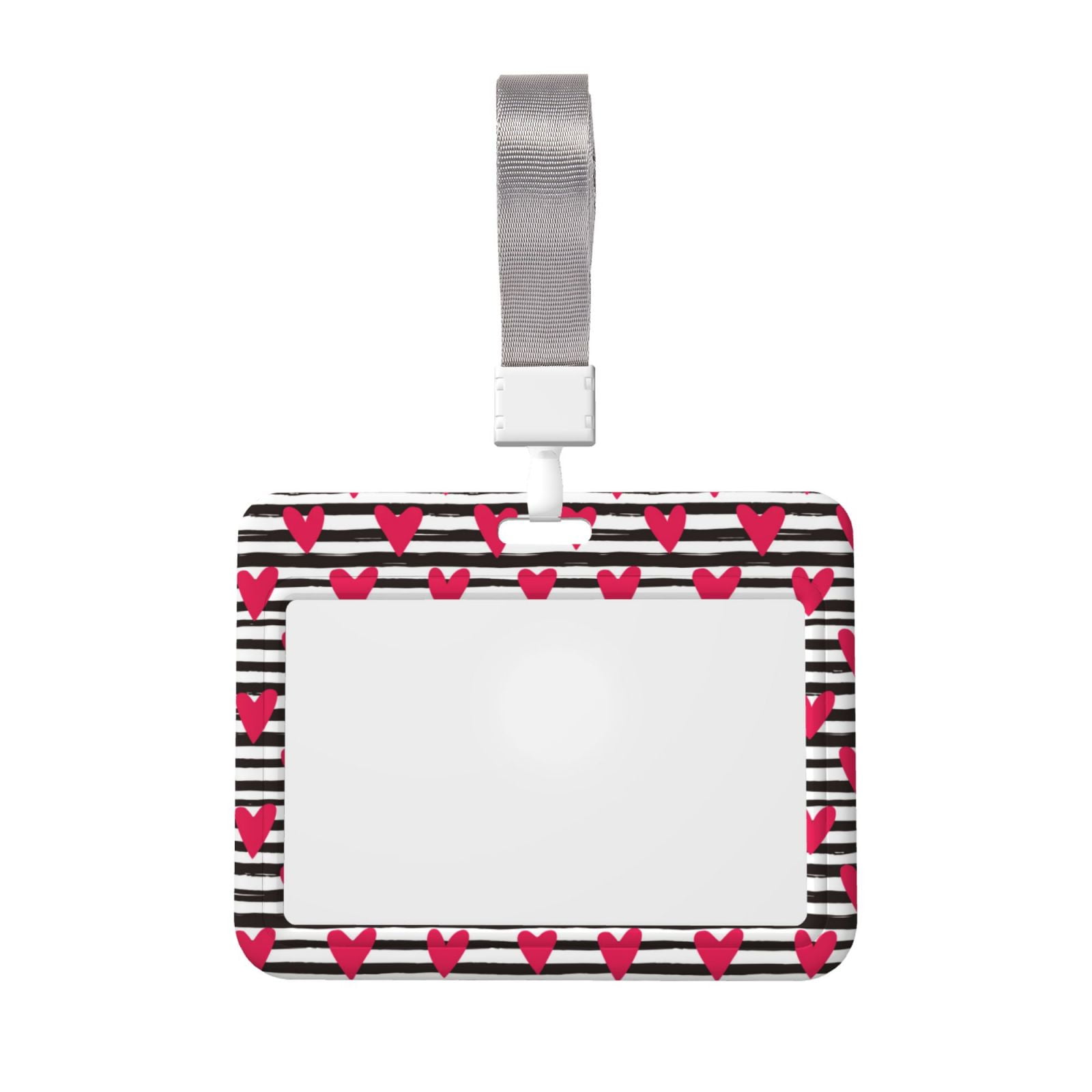 Easygdp Hearts And Lines Card Badge Holder Work Badge Sleeve for Office ...