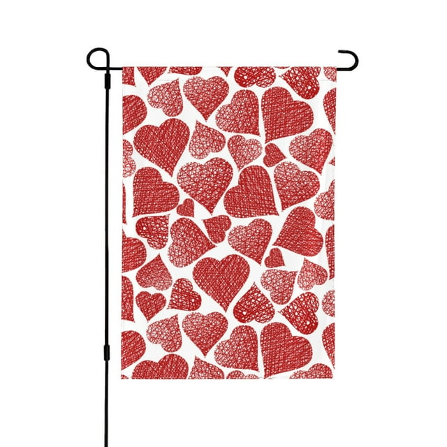 Easygdp Hearts Garden Flag Yard Flag Welcome Flag, Double-Sided ...