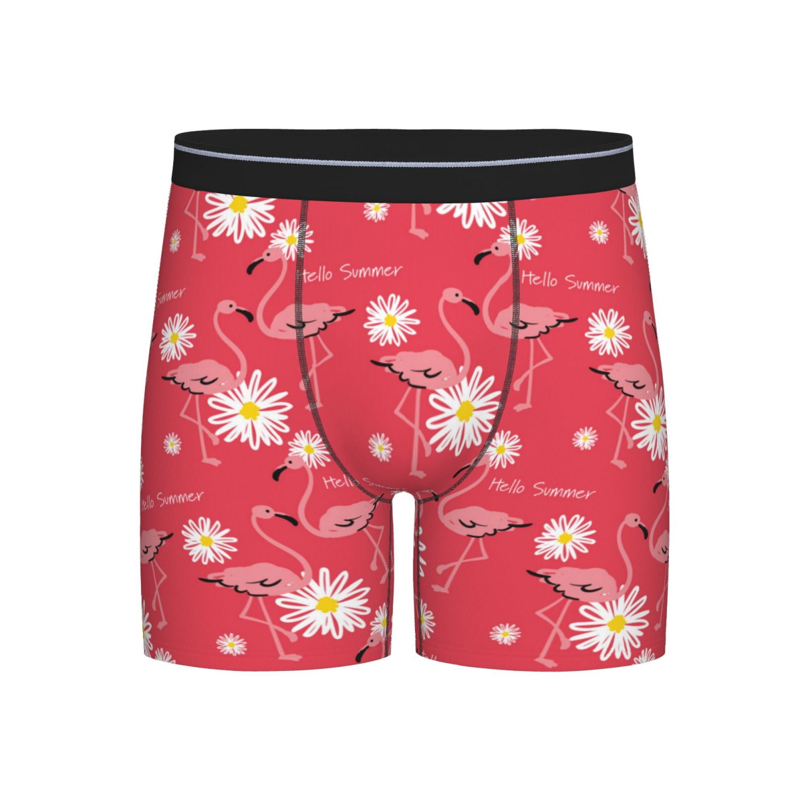 Easygdp Hello Summer Flamingo Men's Boxer Briefs Men’s Underwear Boxer ...