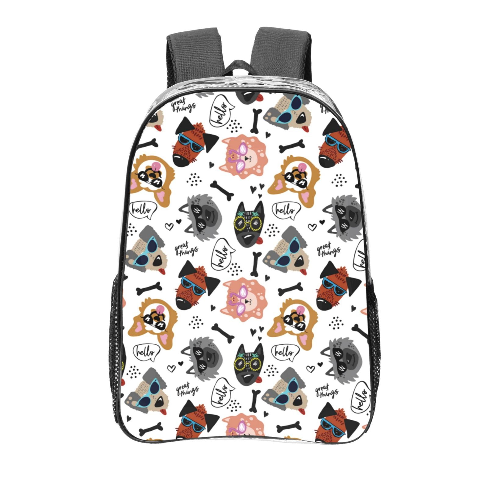 Easygdp Hip Hop Dog Clear Backpack, Transparent Bookbag for School for ...