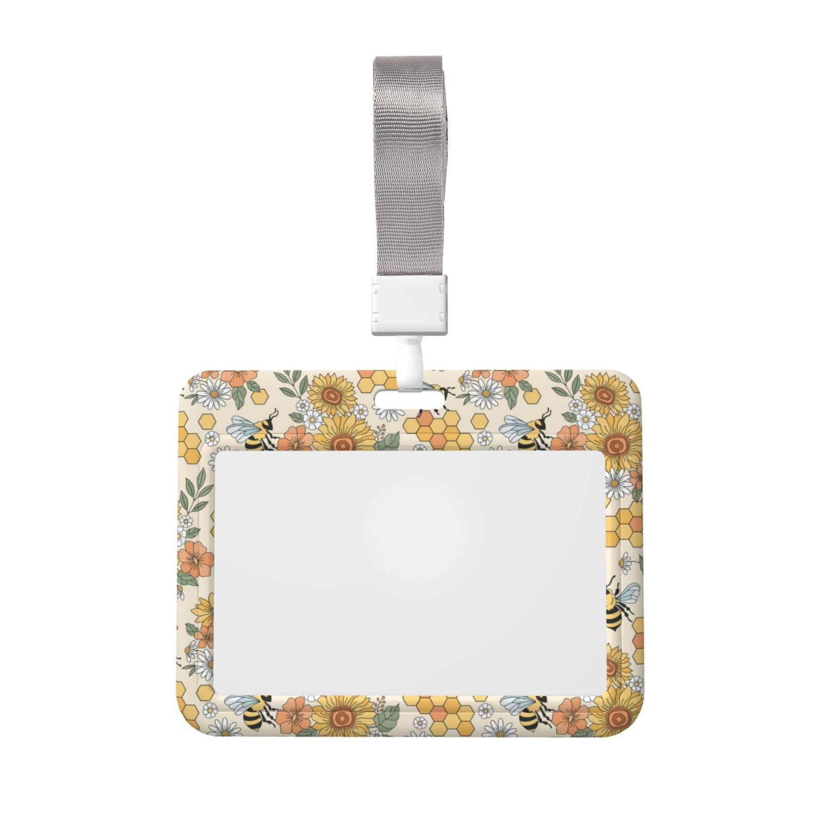 Easygdp Hippie Bee Honeycomb Card Badge Holder Work Badge Sleeve for ...