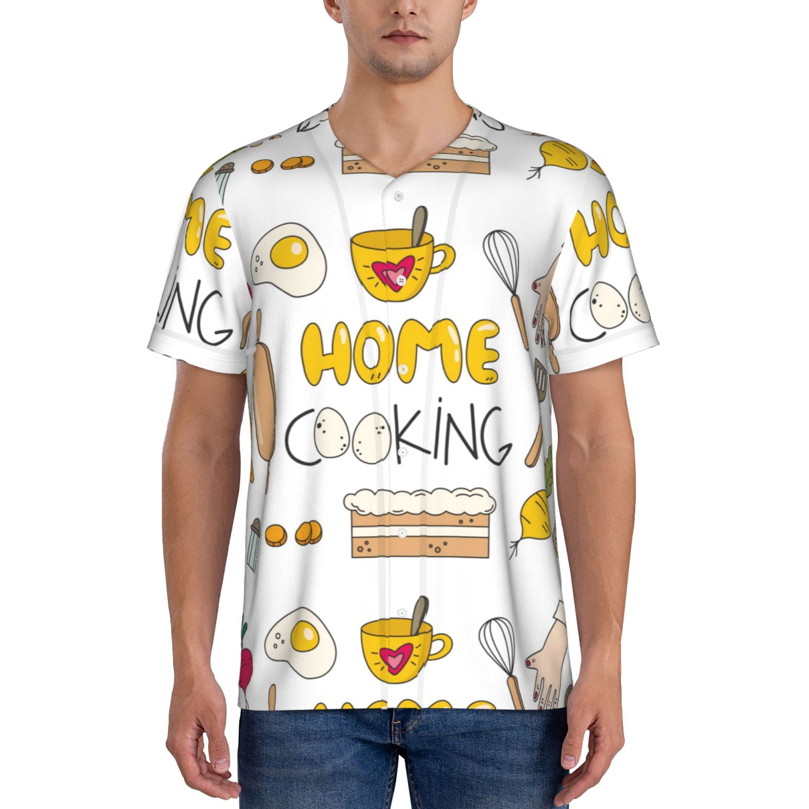 Easygdp Home Cooking Mens T-Shirts Baseball Vintage Fashionable ...
