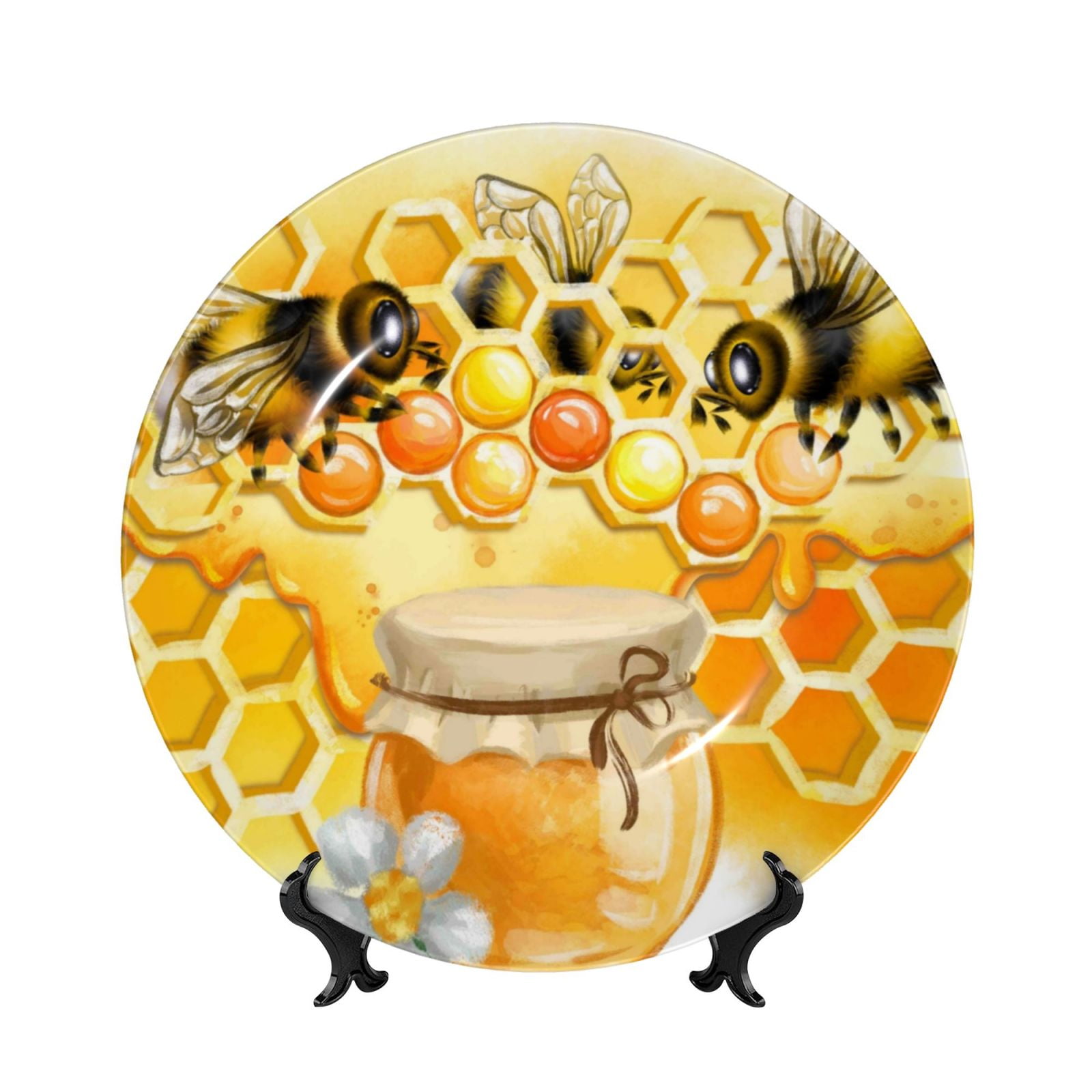 Easygdp Honey Bee Bone China Decorative Plate Ceramic Dinner Plates Art ...