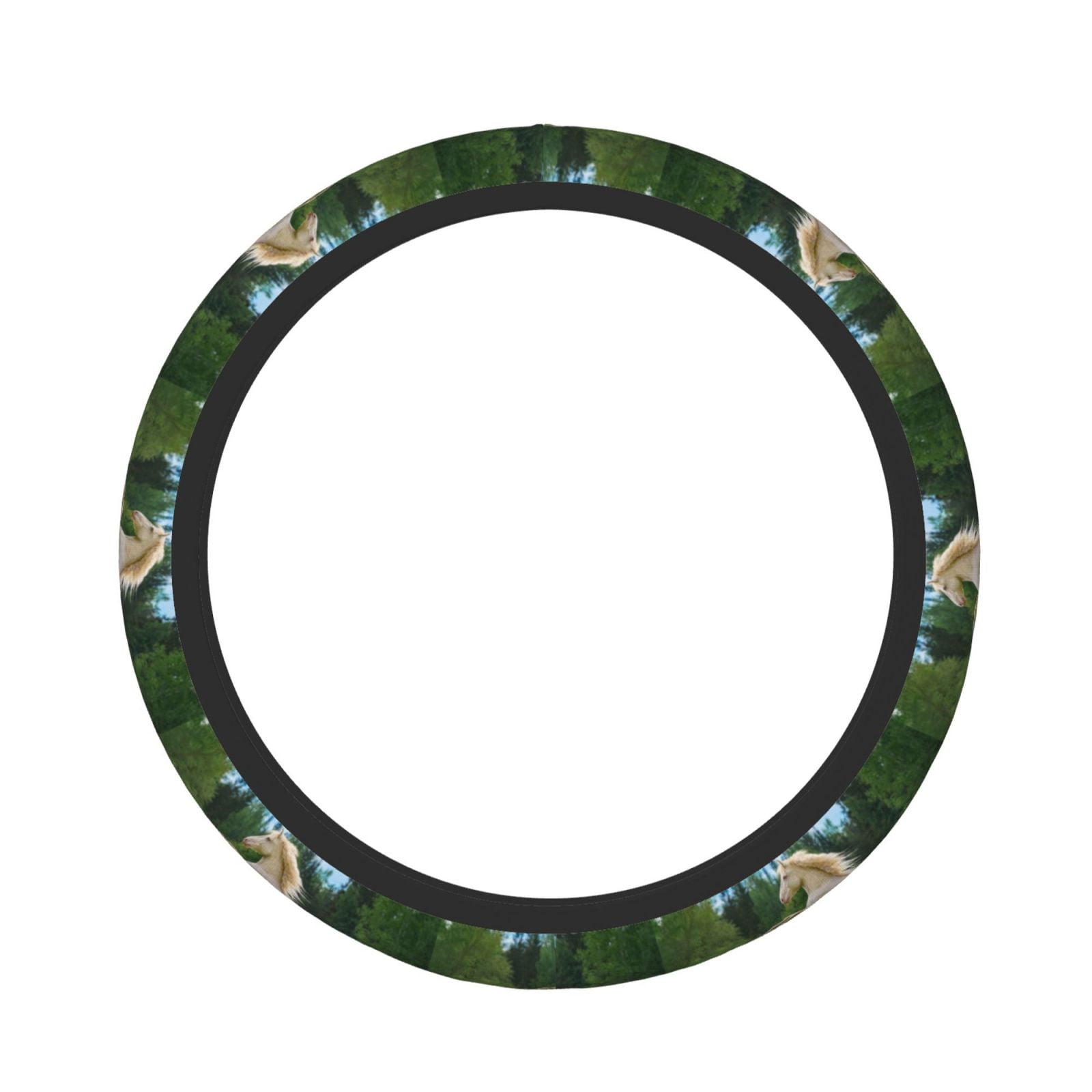Easygdp Horse Rearing Up In The Field Elastic Steering Wheel Cover ...