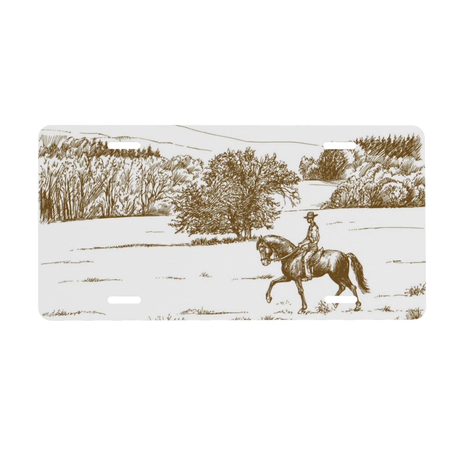 Easygdp Horse Rider In Field License Plate Car Front License Plate Car ...