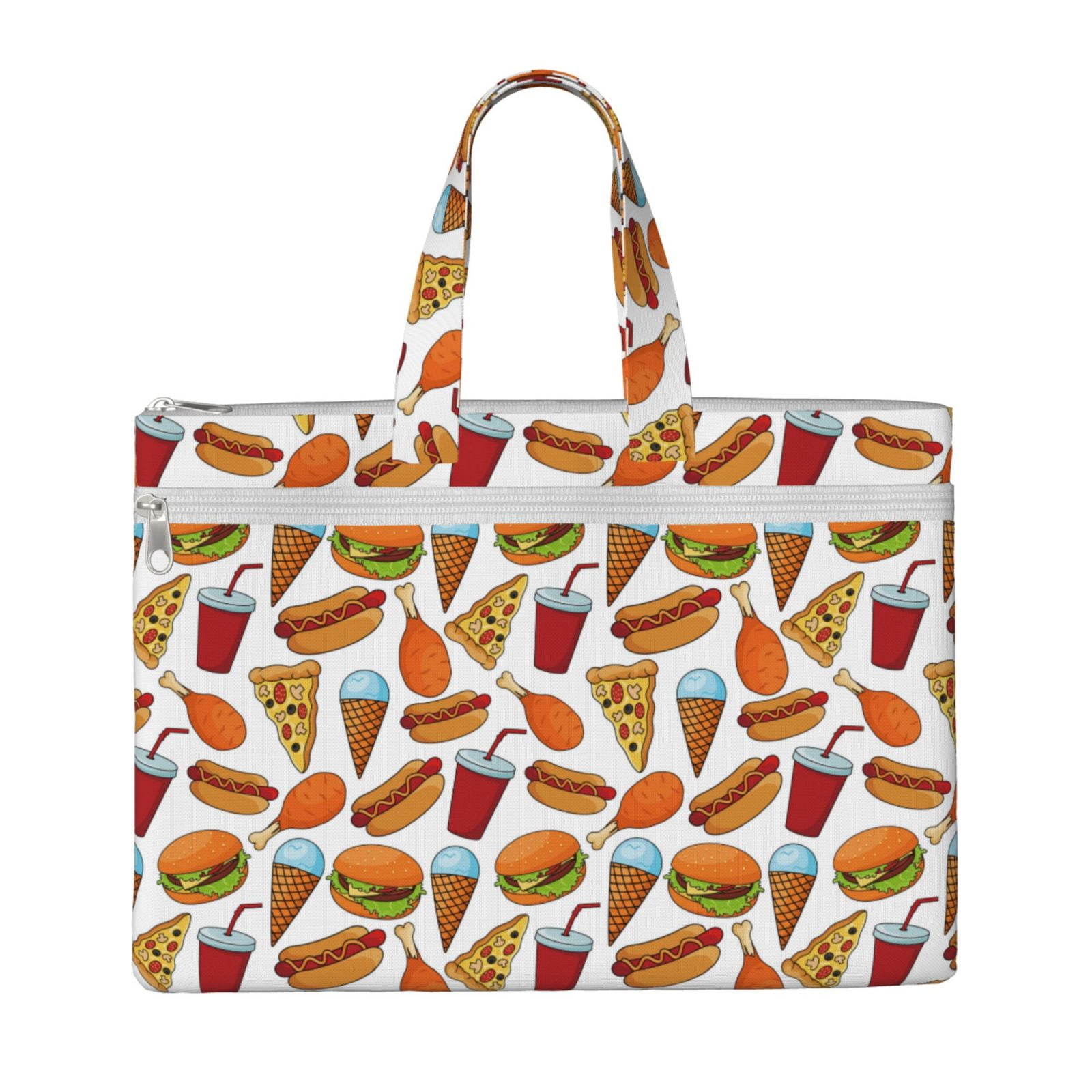 Easygdp Hot Dog Burger Canvas Document Bag File Bag Handle Business ...