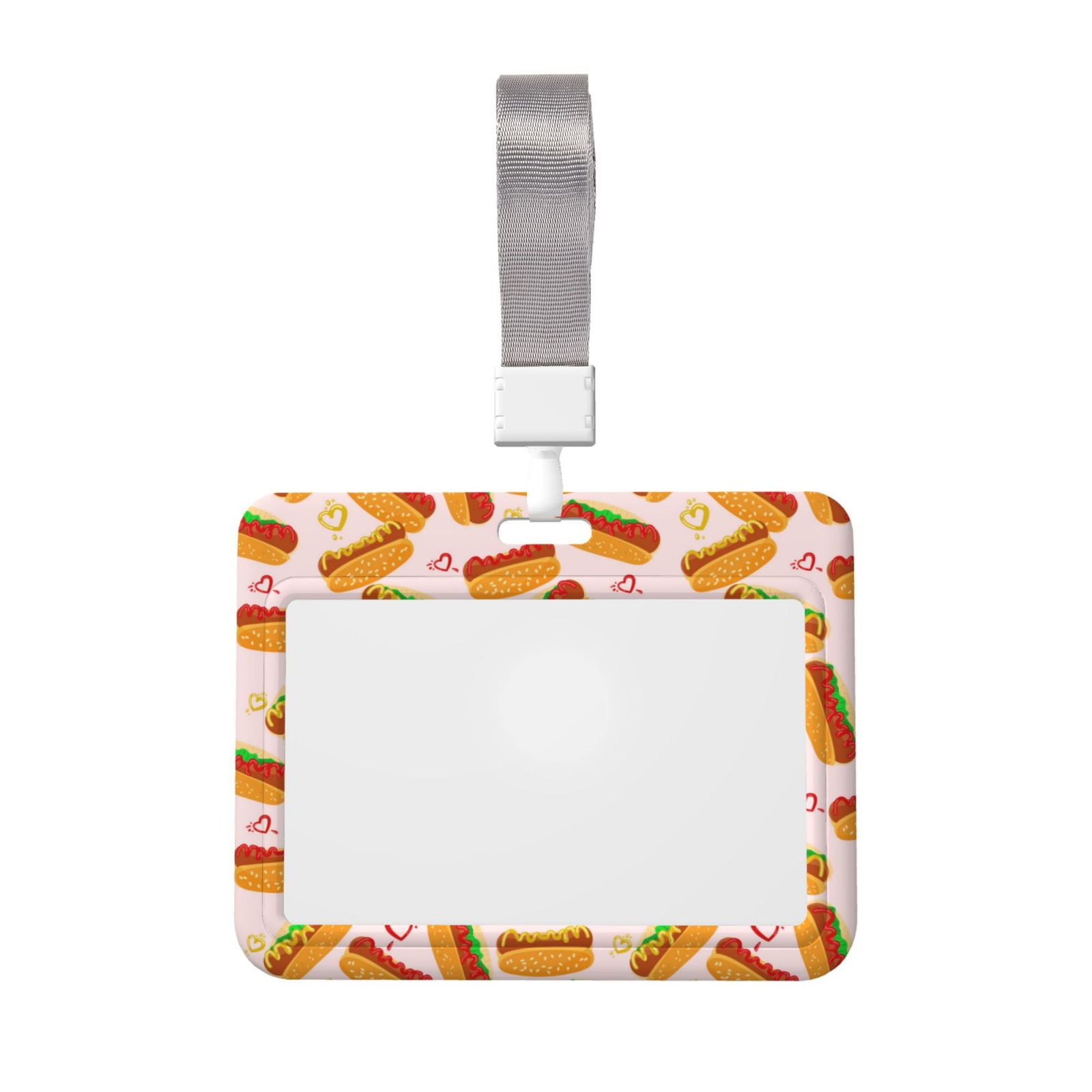 Easygdp Hot Dog In Heart Card Badge Holder Work Badge Sleeve for Office ...