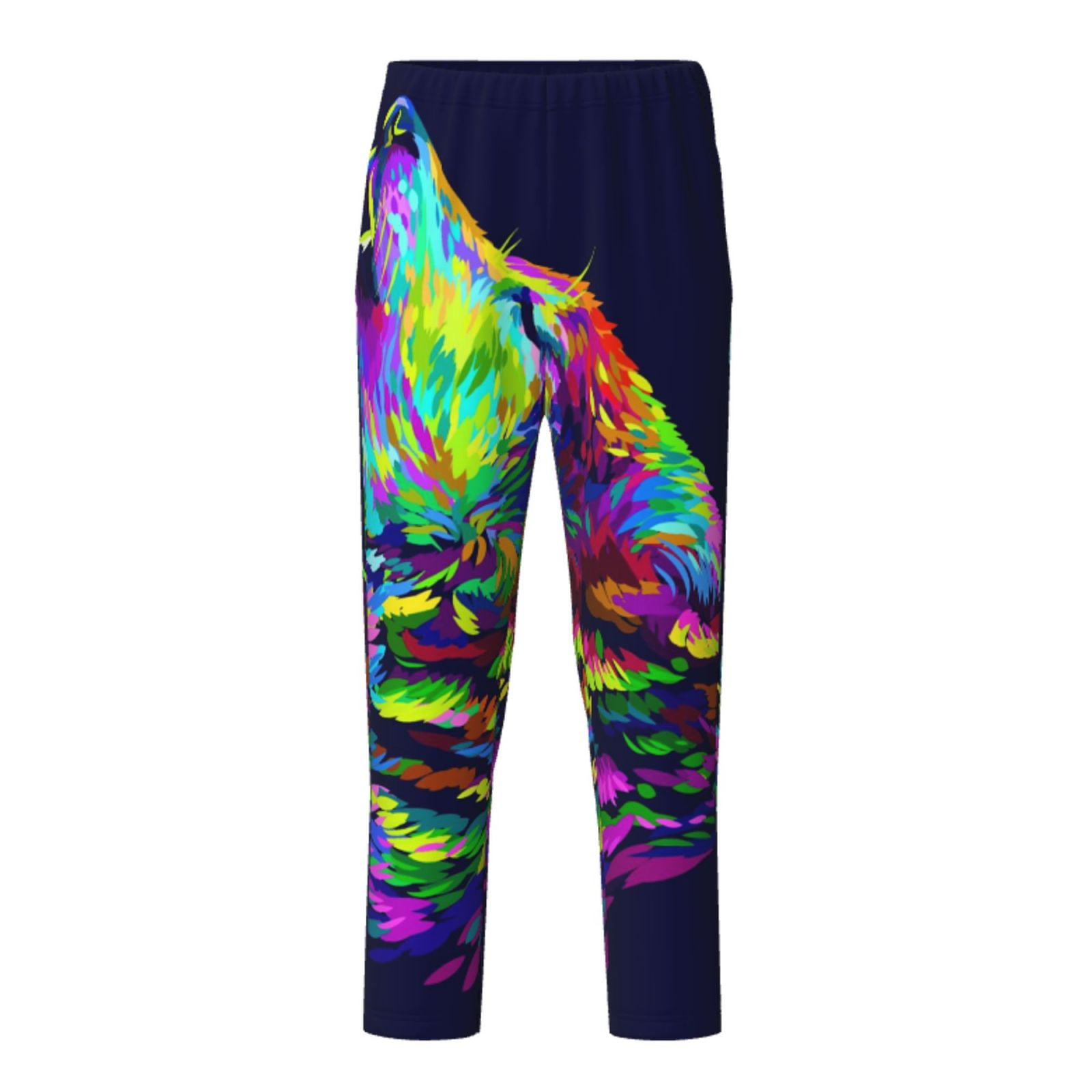 Easygdp Howling Wolf Boys Girls Pajama Pants Long Sleep Pants Waist ...