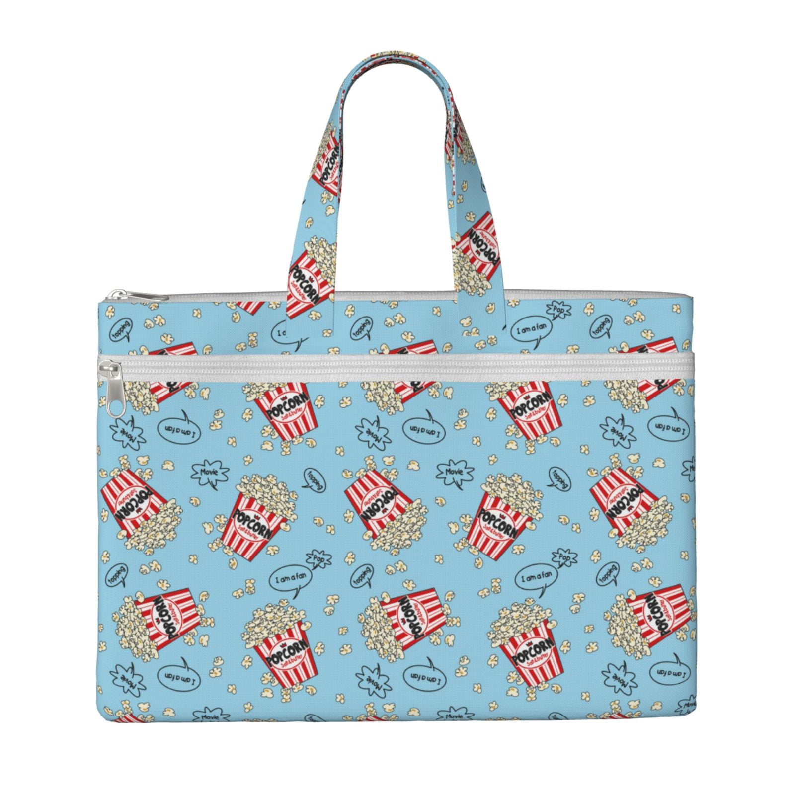 Easygdp I Am A Fan Popcorn Canvas Document Bag File Bag Handle Business ...