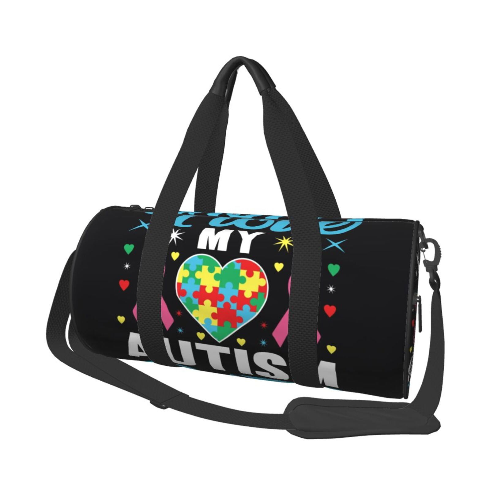 Easygdp I Love My Autism Travel Duffle Bag,Carry on Bag Travel Bags Gym ...