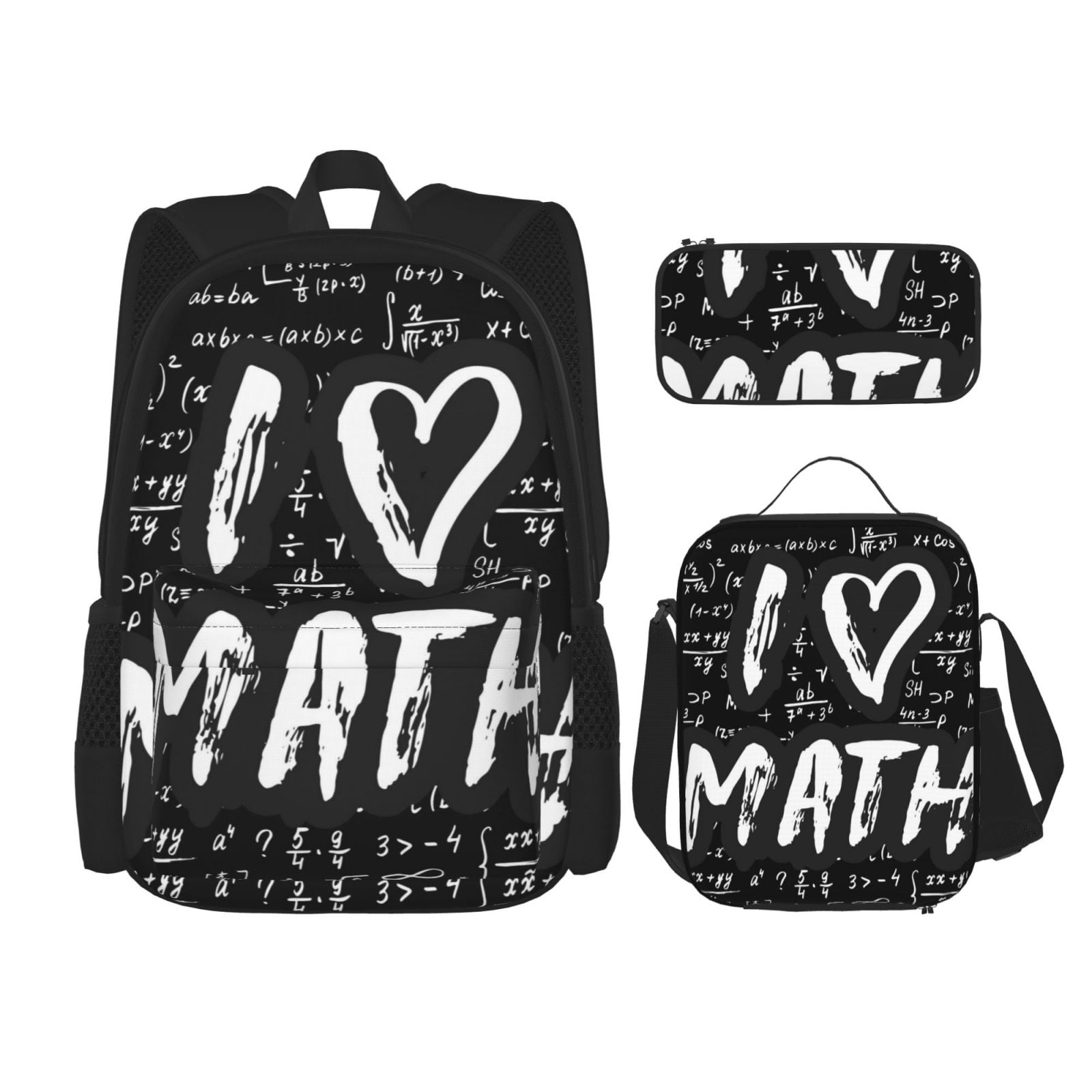 Easygdp I love Math Backpack for Boys and Girls with Lunch Box Pencil ...