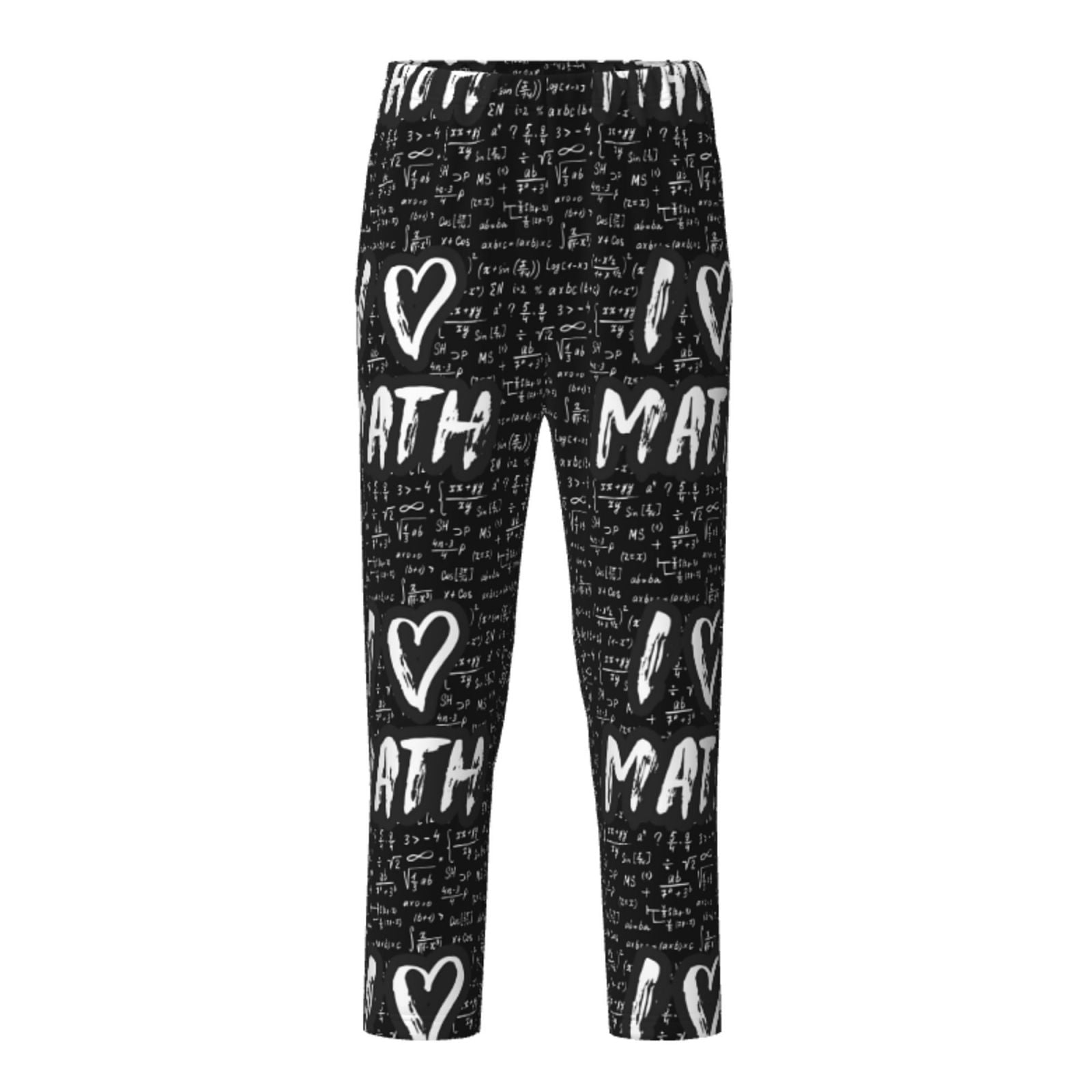 Easygdp I love Math Boys Girls Pajama Pants Long Sleep Pants Waist ...