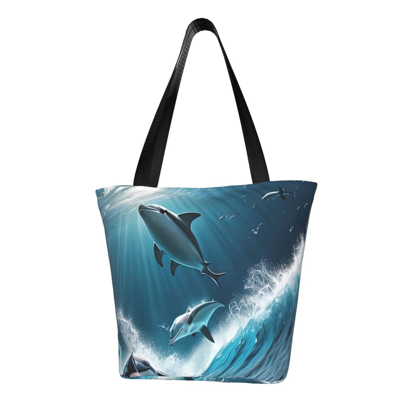 Easygdp Ice Blue Ocean Cute Dolphin A Shoulder Bags for Women,Crossbody ...