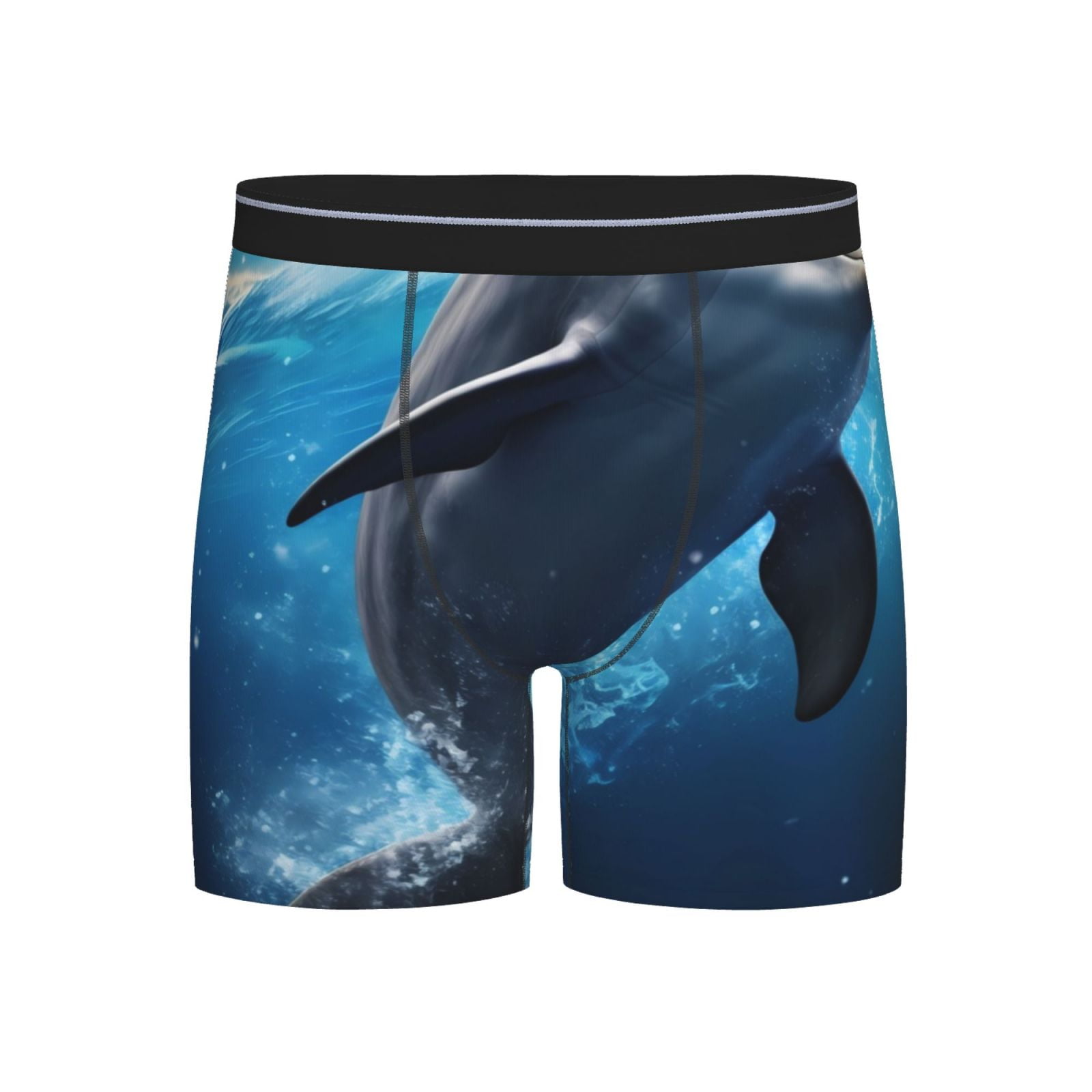 Easygdp Ice Blue Ocean Cute Dolphin Men's Boxer Briefs Men’s Underwear ...