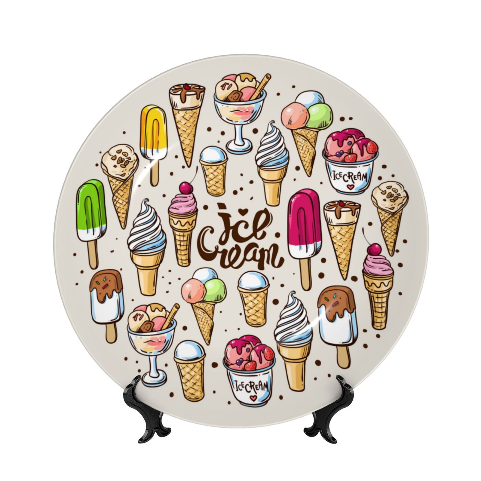 Easygdp Ice Cream Bone China Decorative Plate Ceramic Dinner Plates Art ...