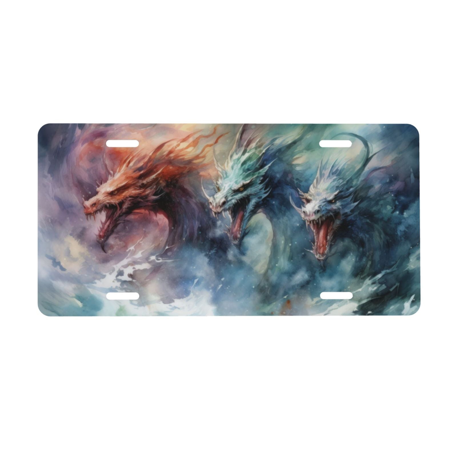 Easygdp Ink Style Wave Dragon License Plate Car Front License Plate Car ...