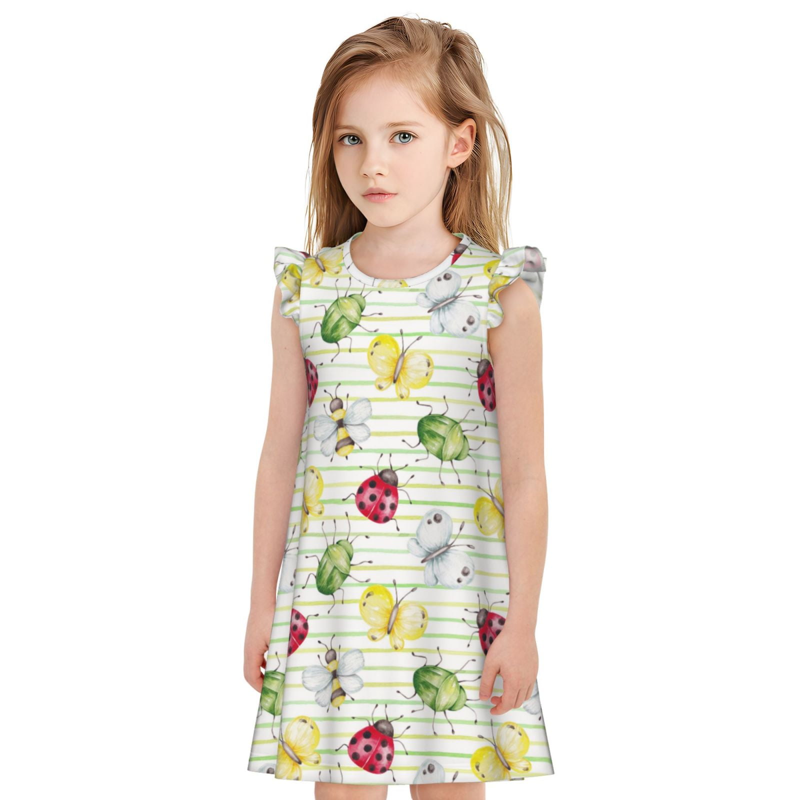 Easygdp Insects Girls Pajamas Dress, Princess Nightgown for Girls ...