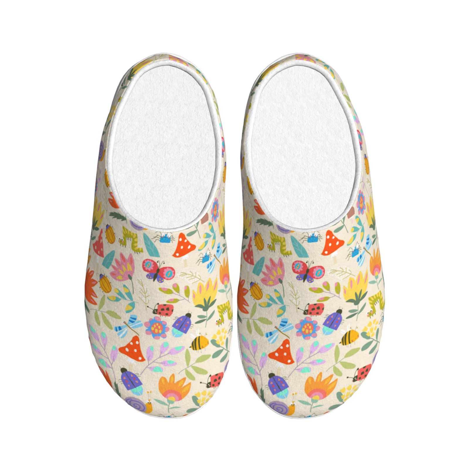 Easygdp Insects In Plants Slippers for Women Mens Winter Warm Home ...