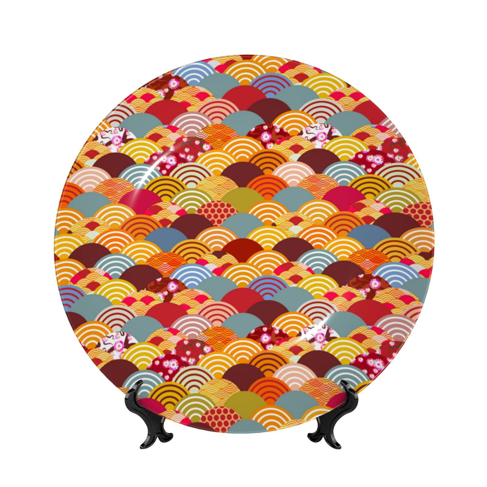 Easygdp Japanese Style Fish Scales Bone China Decorative Plate Ceramic ...