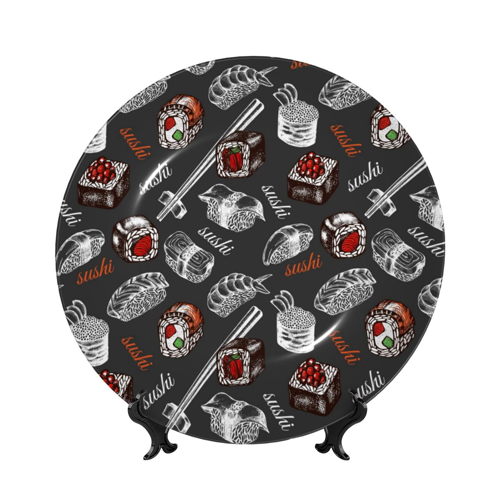 Easygdp Japanese Sushi Hashi Bone China Decorative Plate Ceramic Dinner ...