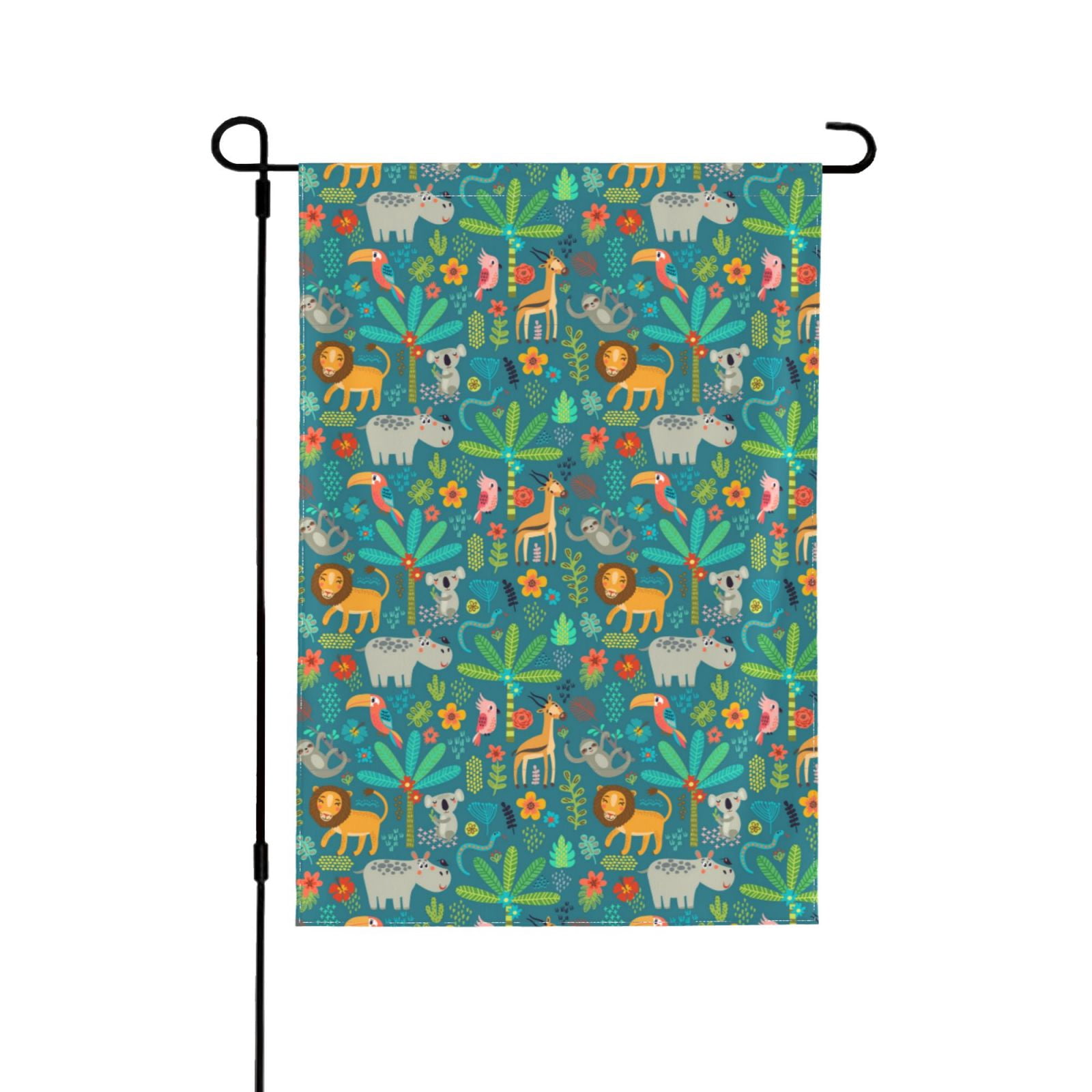 Easygdp Jungle Animals Garden Flag Yard Flag Welcome Flag, Double-Sided ...