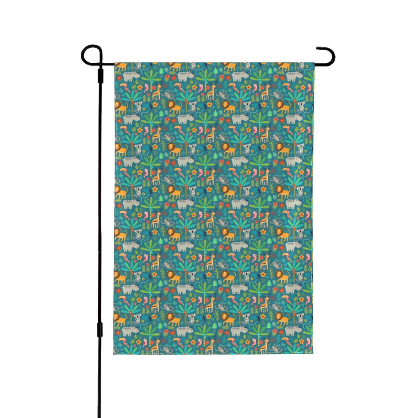 Easygdp Jungle Animals Garden Flag Yard Flag Welcome Flag, Double-Sided ...
