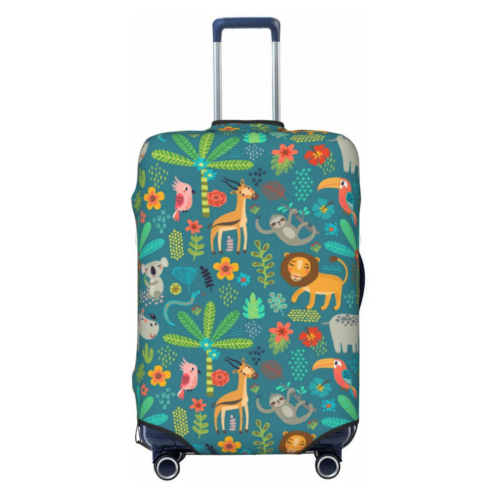 Easygdp Jungle Animals Print Elastic and Washable Suitcase Protective ...