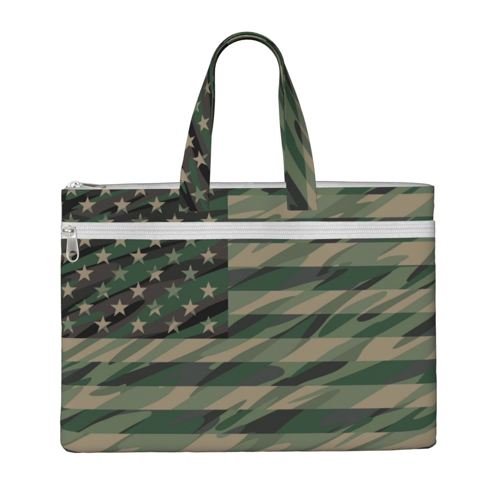 Easygdp Jungle Green Camo USA Flag Canvas Document Bag File Bag Handle ...