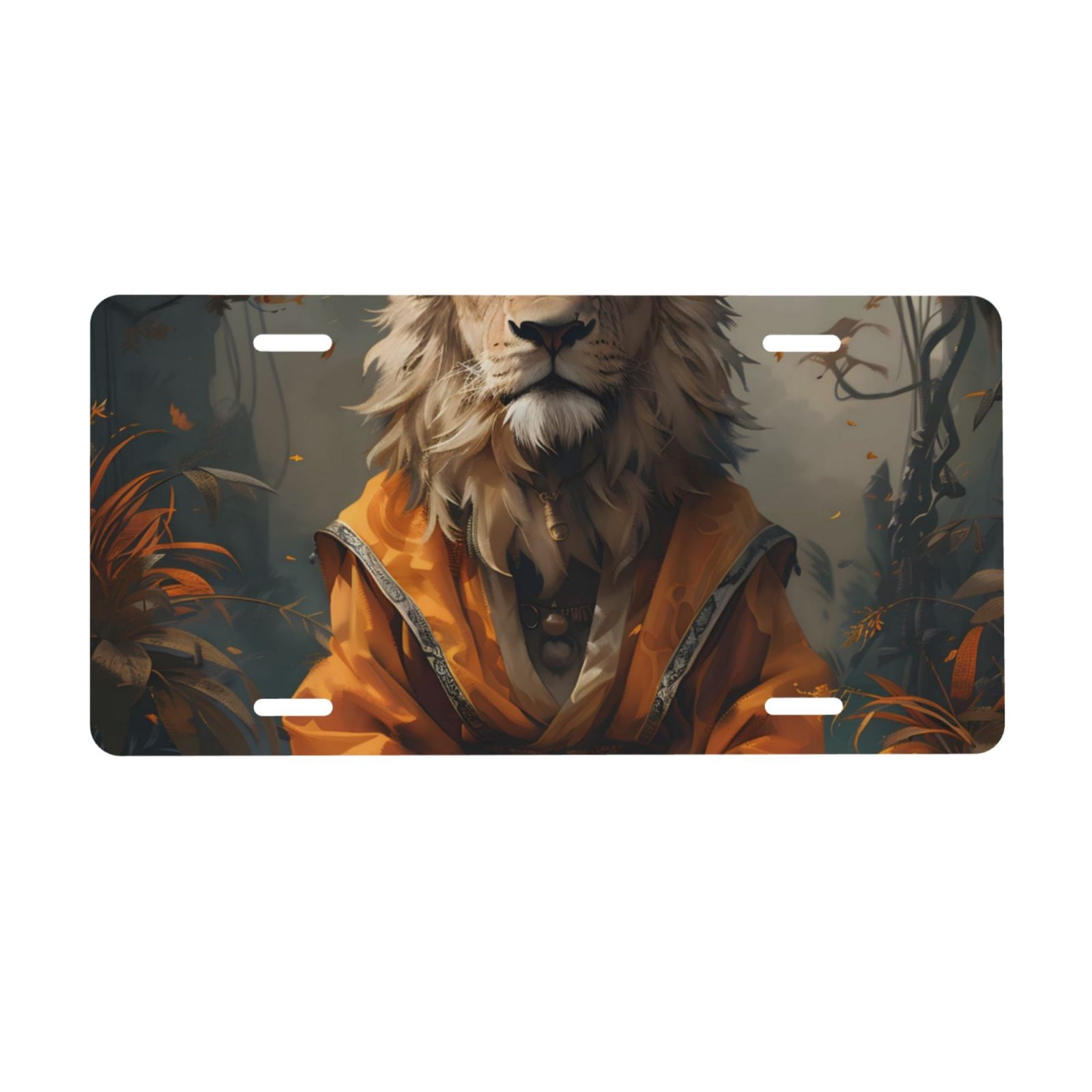 Easygdp Jungle Meditating Lion License Plate Car Front License Plate ...