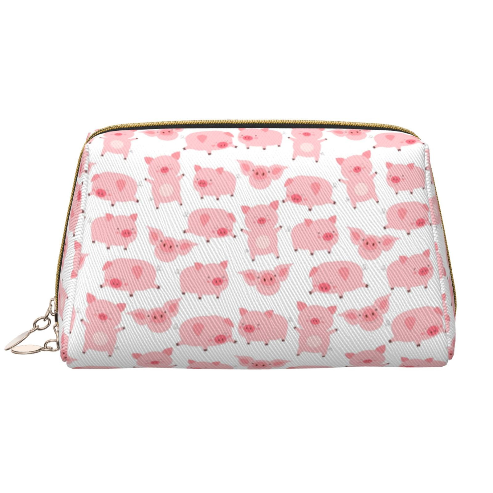 Easygdp Kawaii Pigs Leather Makeup Bag Zipper Pouch Travel Cosmetic ...