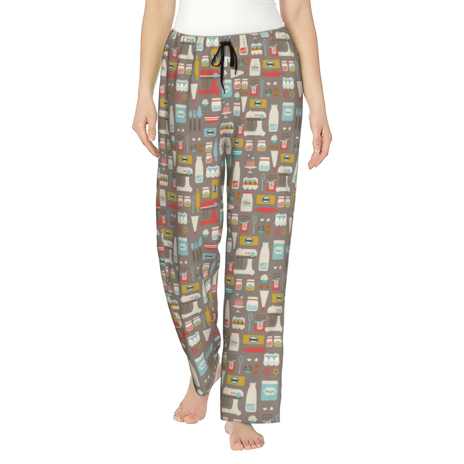 Easygdp Kitchen Food Women's Drawstring Pajama Pants | Lounge Joggers ...