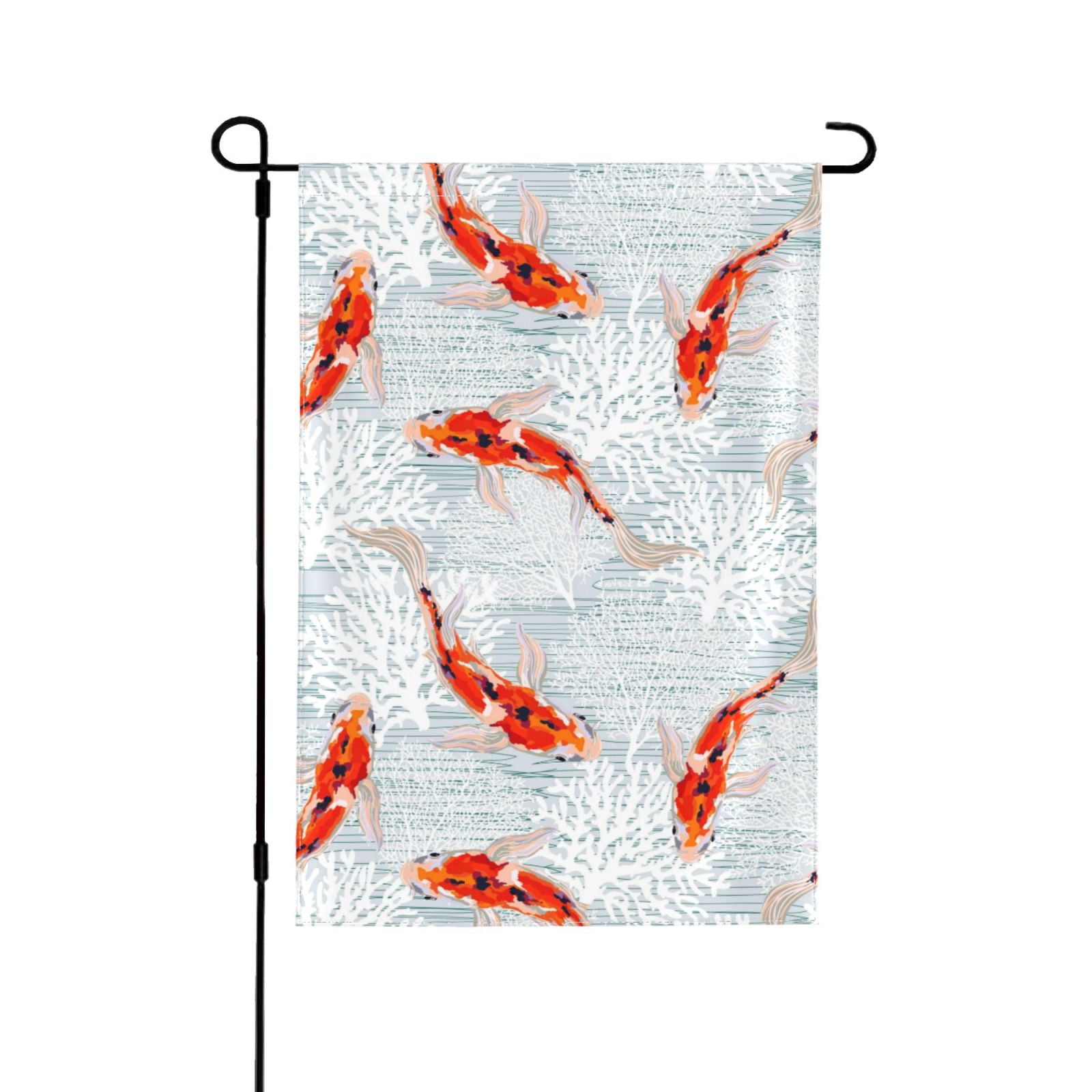 Easygdp Koi Fish Corals,Spring Summer Garden Flag Yard Flag Welcome ...