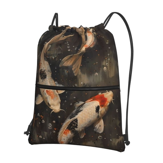Easygdp Koi Fish Tranquility Drawstring Backpack Gym Bag,Sport Gym ...
