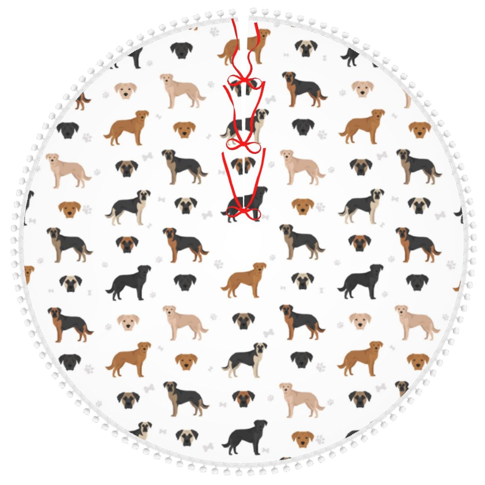 Easygdp Labrador Retriever Dog Christmas Tree Skirt Xmas Tree Skirt ...