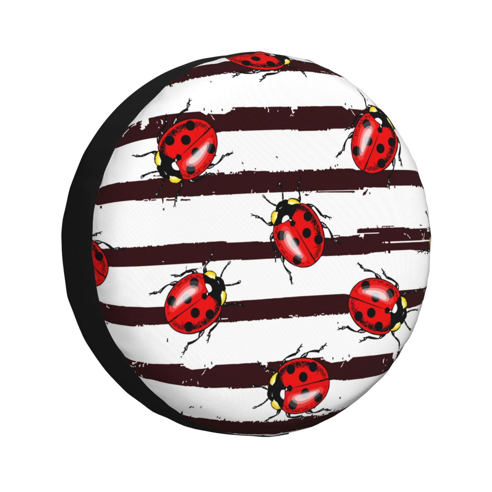 Easygdp Ladybugs On Black And White Striped1 Wheel Sun Guard, Spare ...