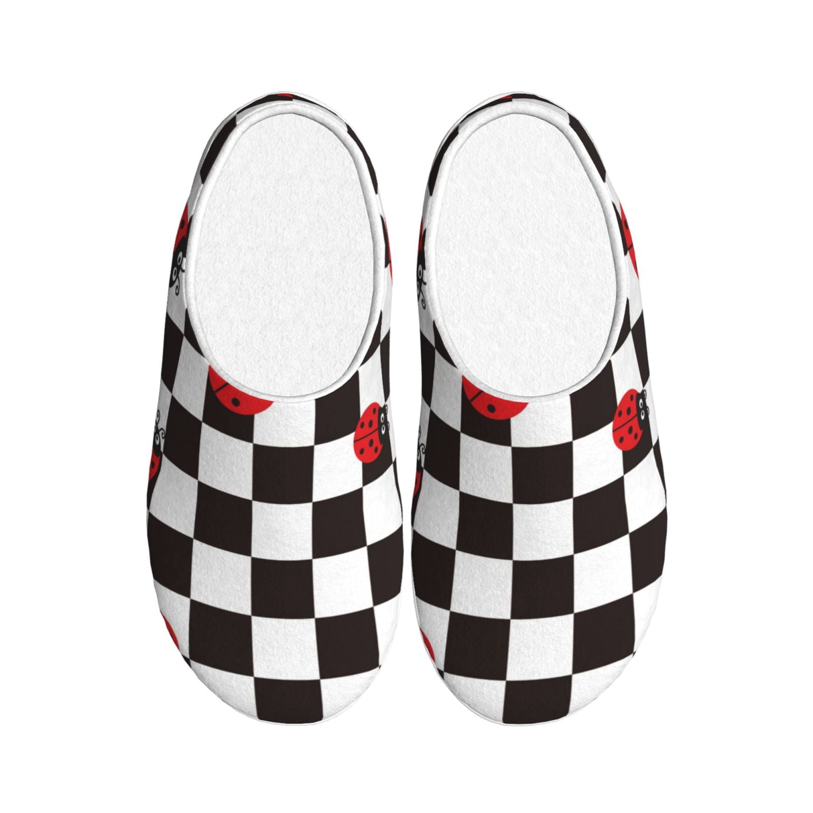 Easygdp Ladybugs Of Black And White Checkers Slippers for Women Mens ...