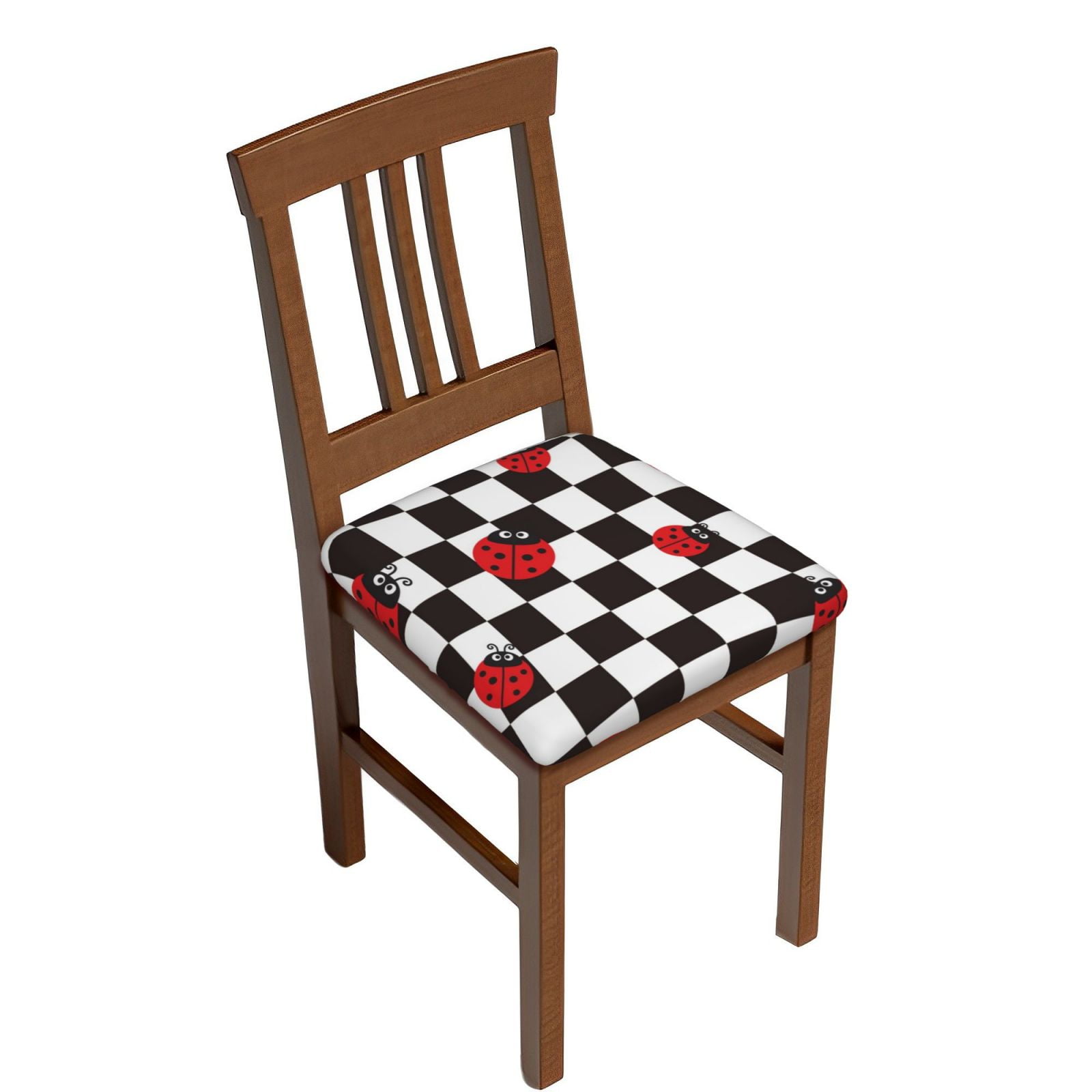 Easygdp Ladybugs Of Black And White Checkers Square Chair Cushion Cover ...