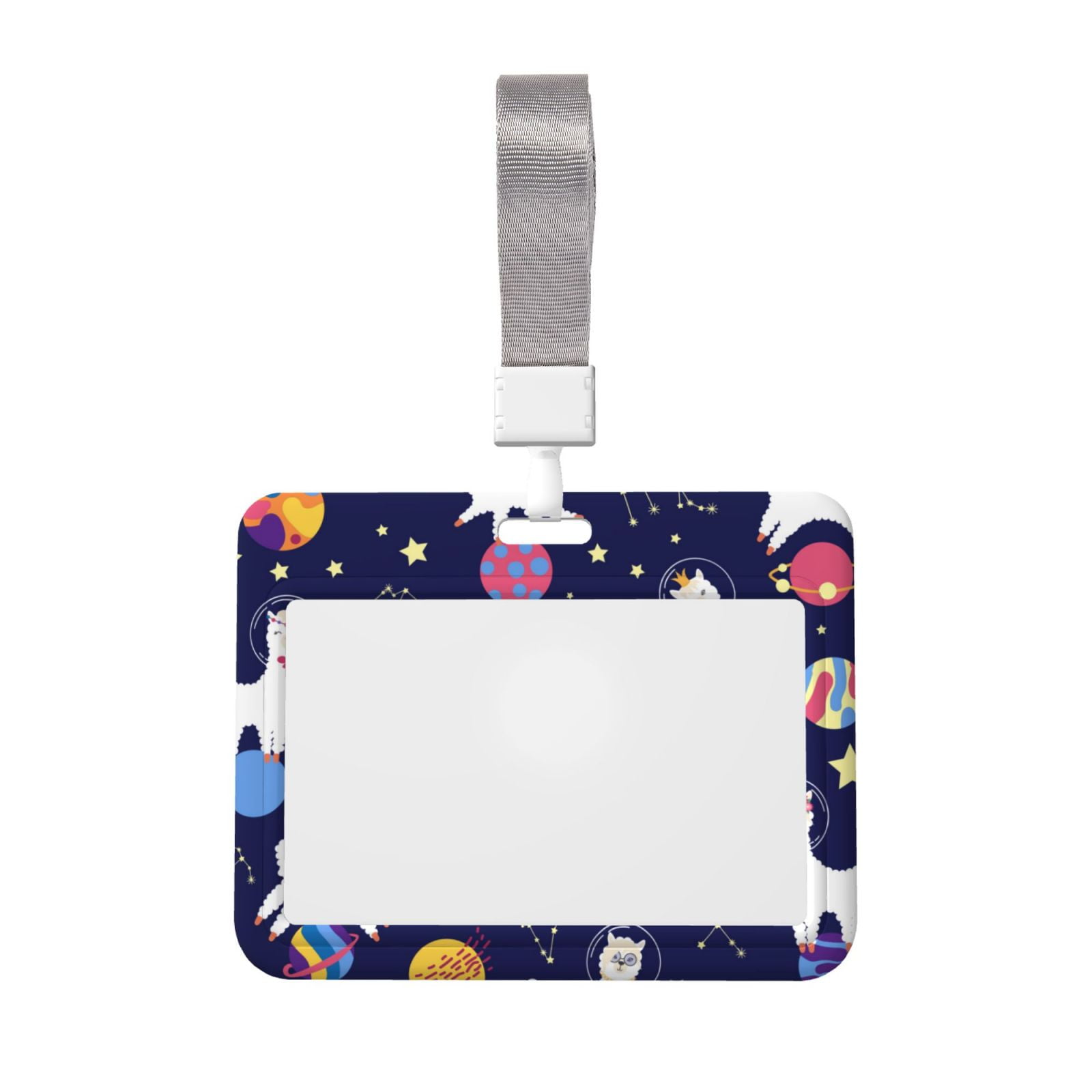 Easygdp Lama in Space Card Badge Holder Work Badge Sleeve for Office ...