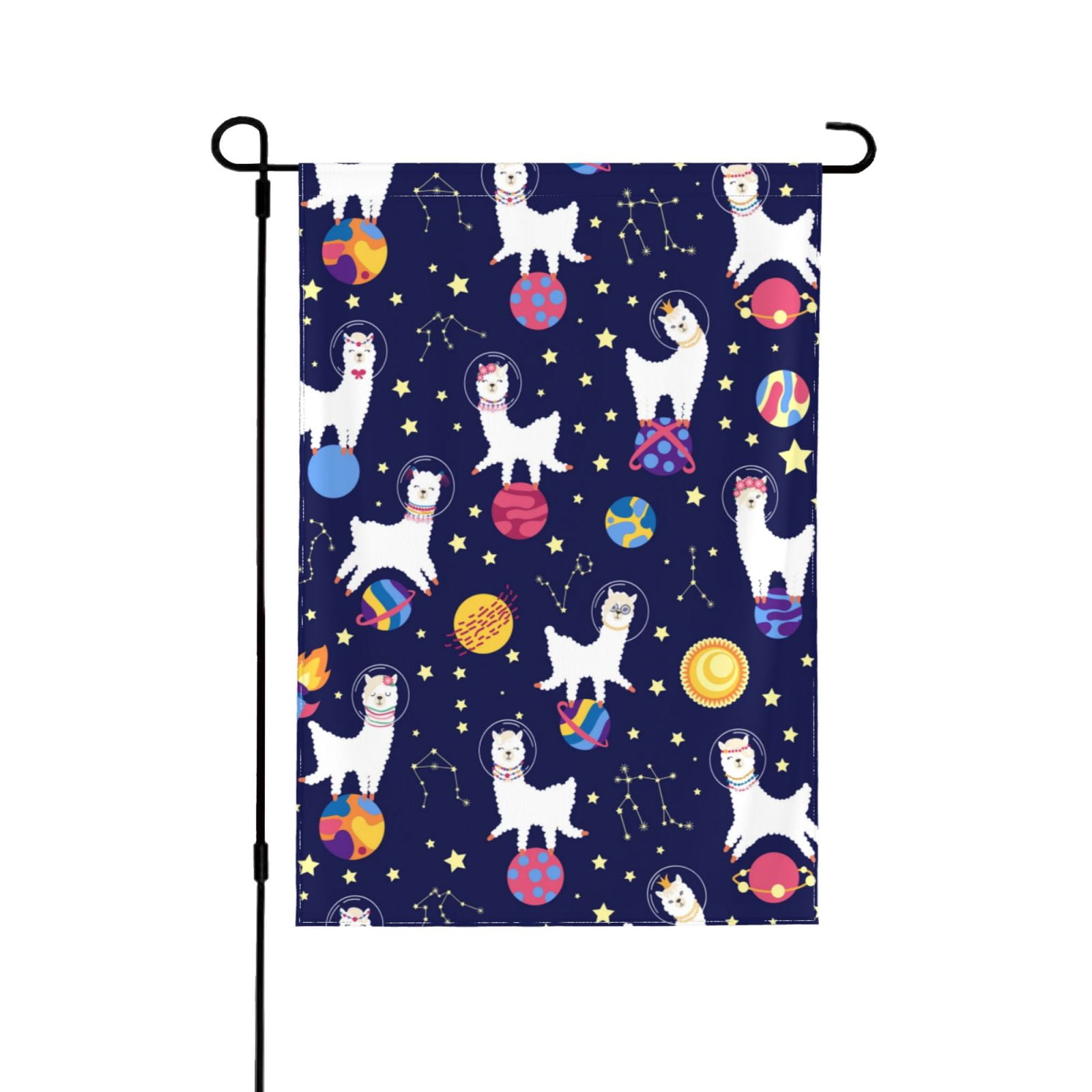 Easygdp Lama in Space Garden Flag Yard Flag Welcome Flag, Double-Sided ...