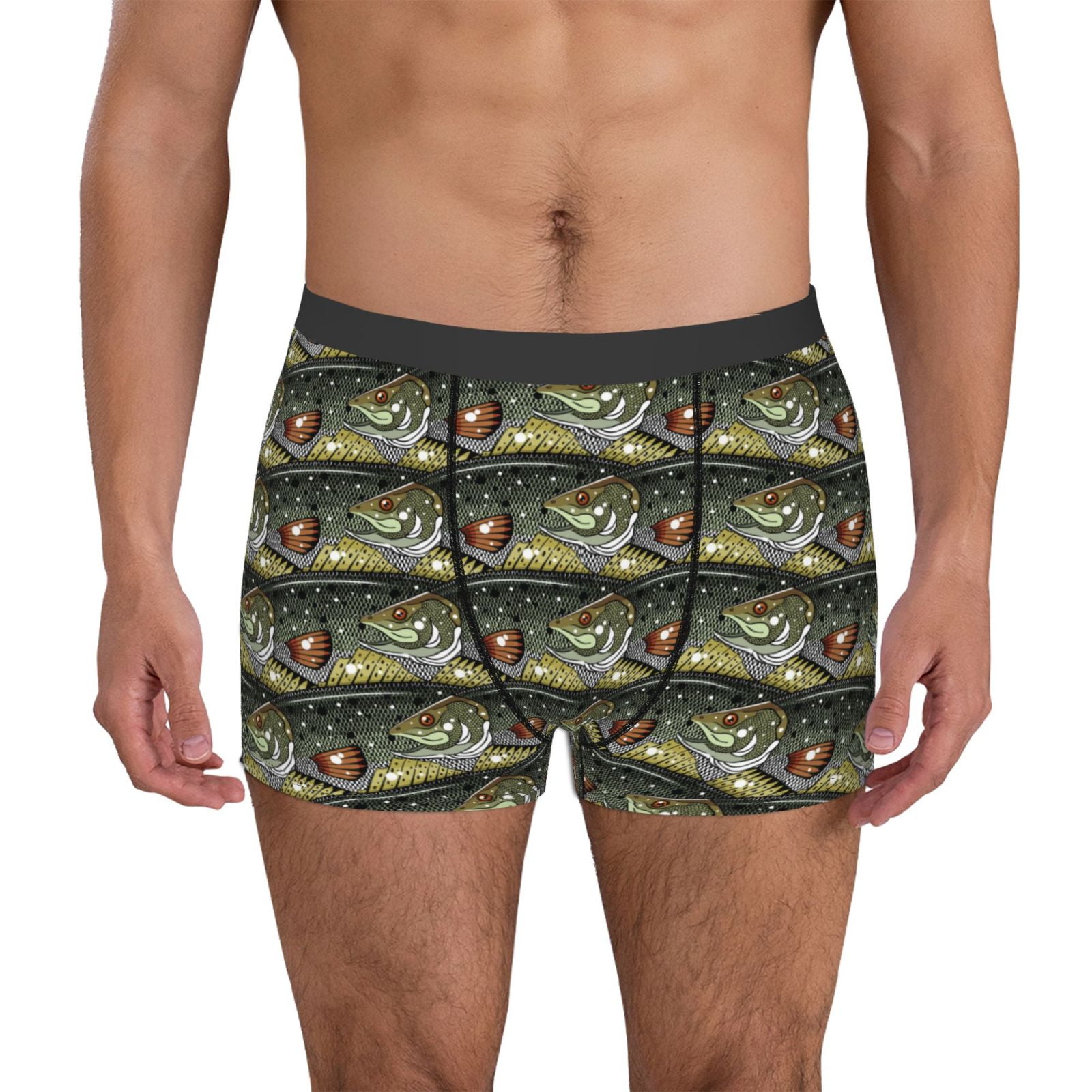 Easygdp Largemouth Bass Fish Men's Boxer Briefs,Soft and Breathable ...