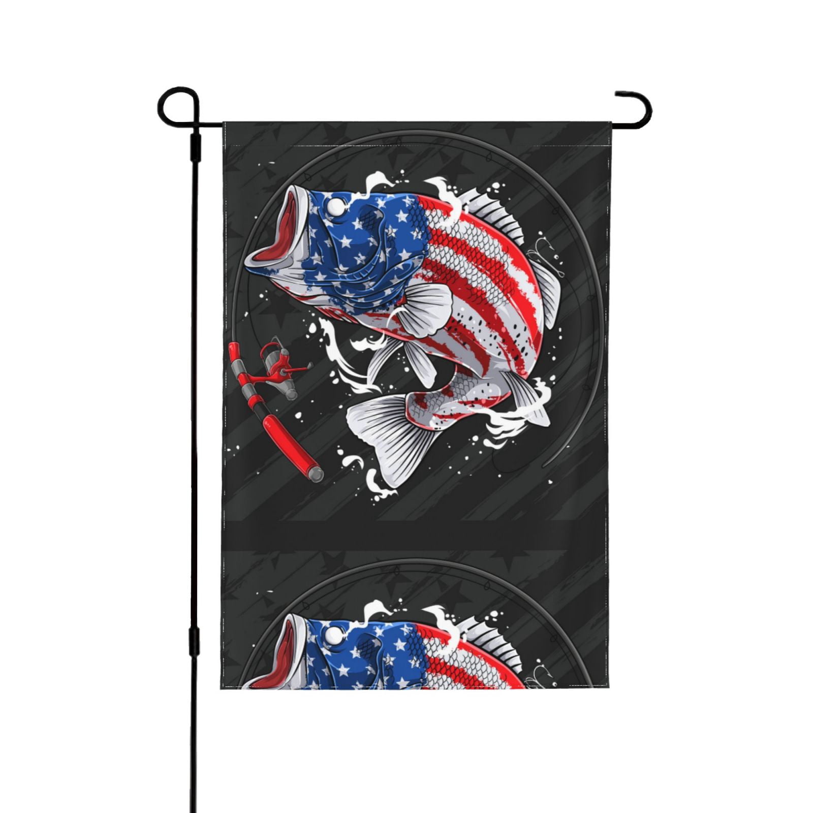 Easygdp Largemouth Bass Fish in USA Garden Flag Yard Flag Welcome Flag ...