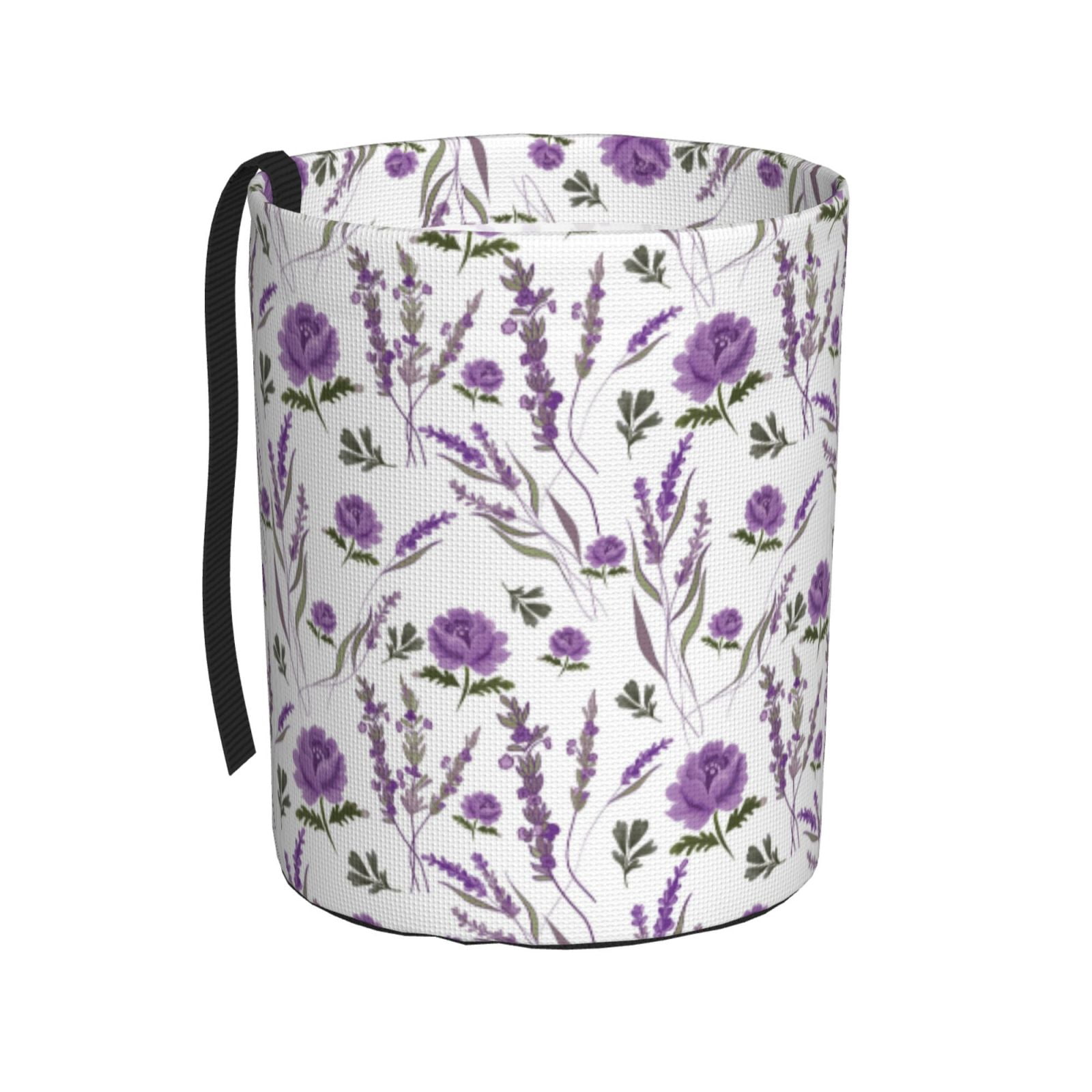 Easygdp Lavender Flowers Car Trash Can Garbage Car Accessories Trash ...