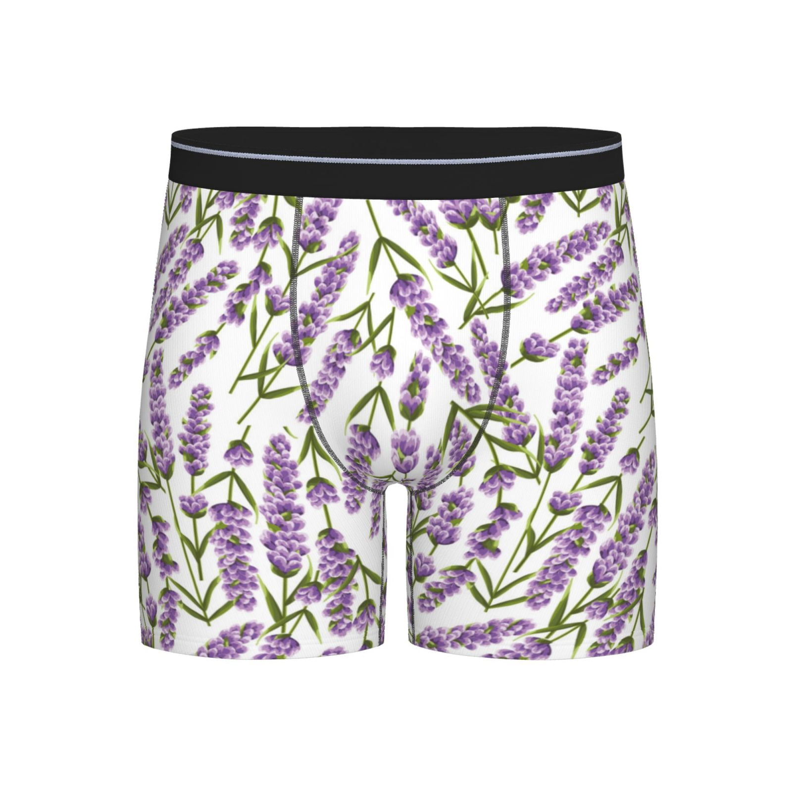 Easygdp Lavender Flowers Men's Boxer Briefs Men’s Underwear Boxer ...