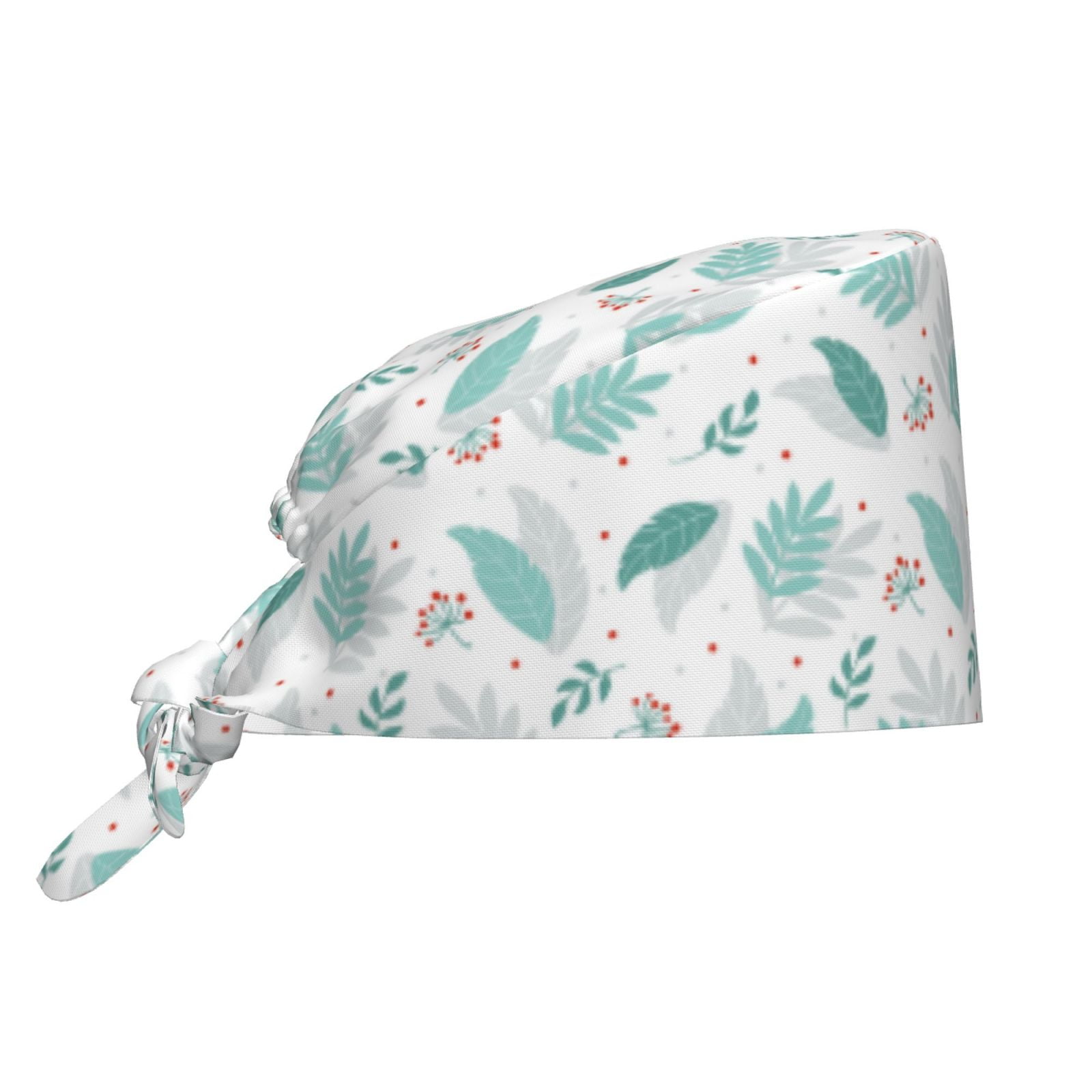 Easygdp Leaf Print Green Men Women Adjustable Cap Working Hat Tie Back ...