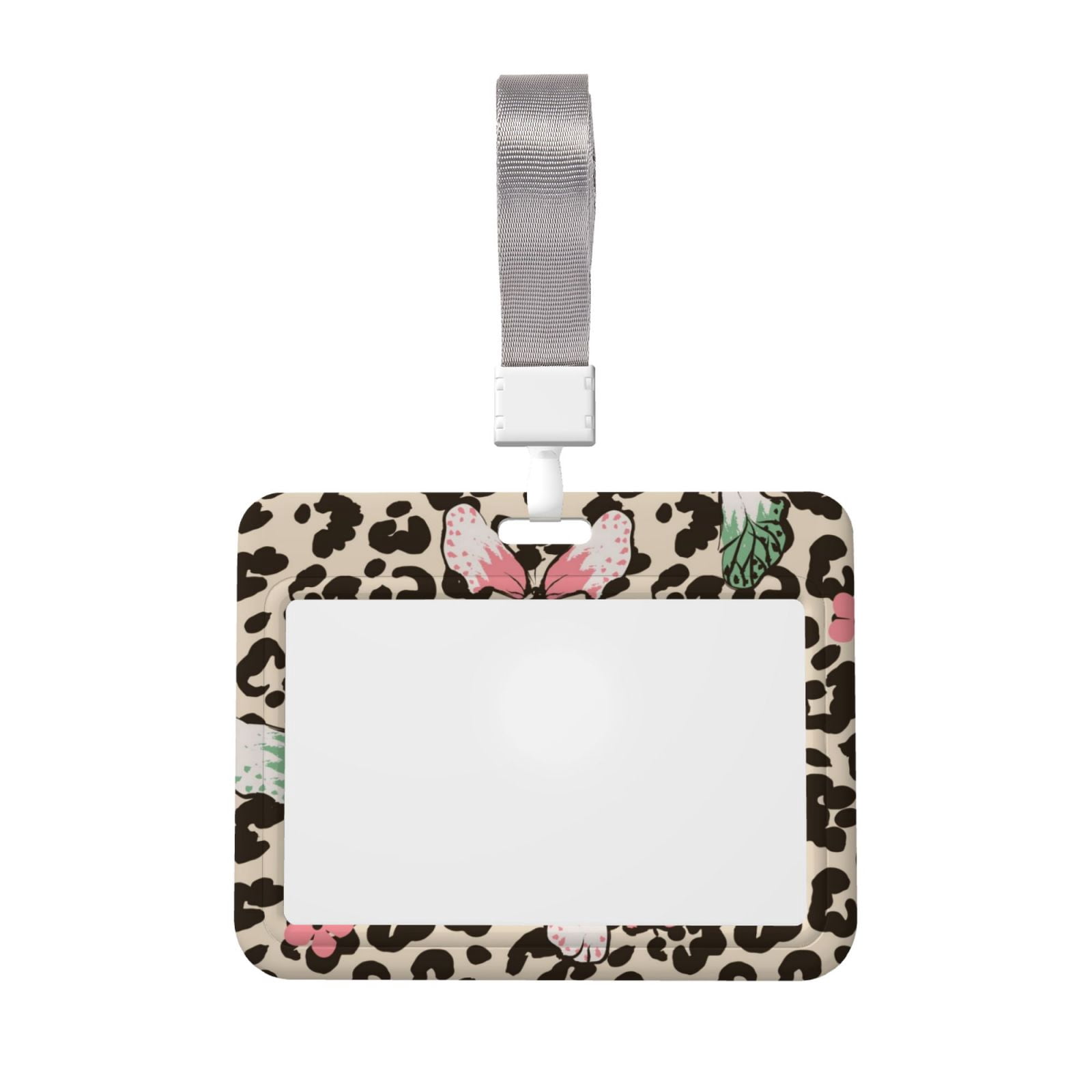Easygdp Leopard Dots Card Badge Holder Work Badge Sleeve for Office ...